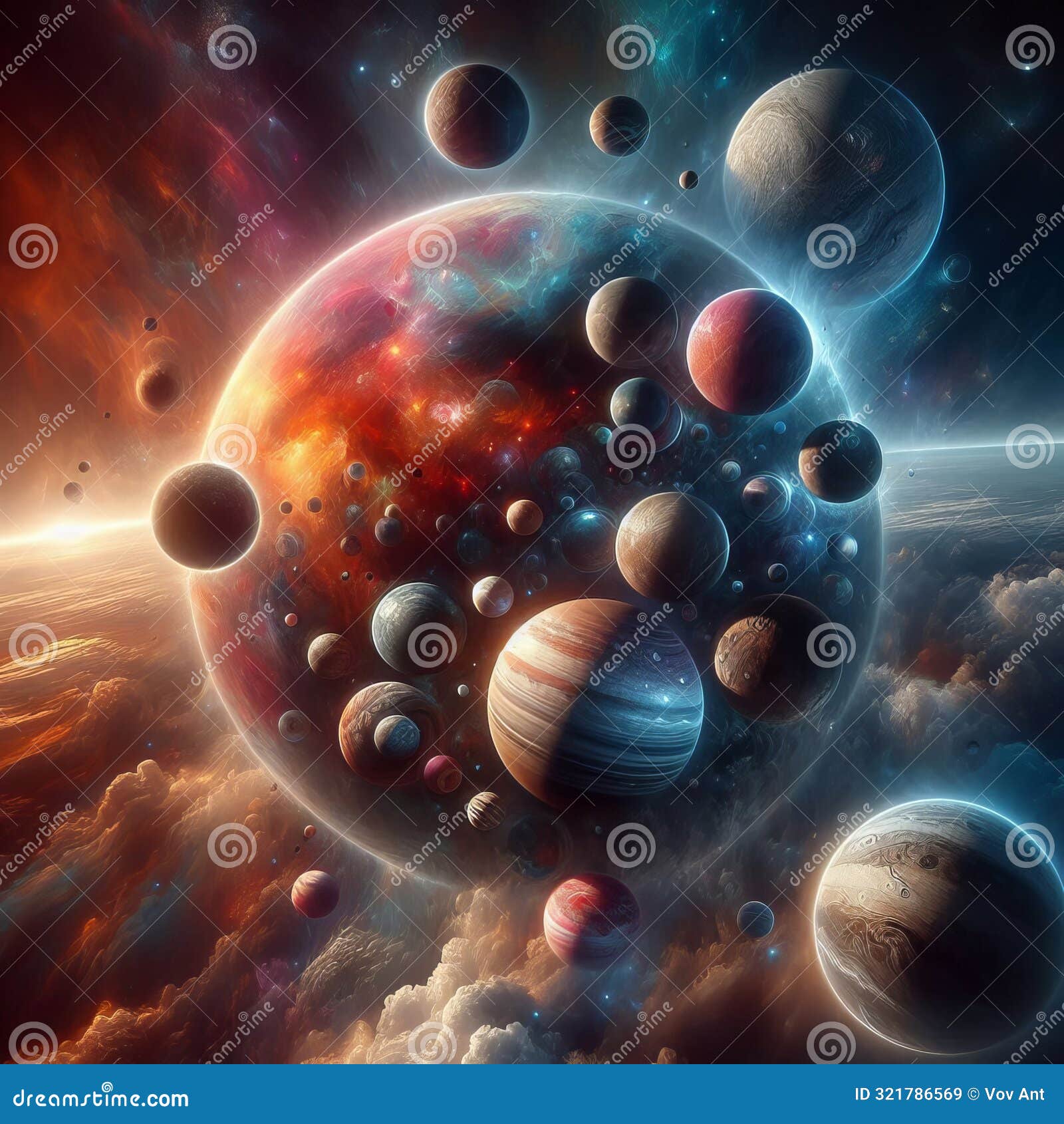 Planetary Space Space Occupied by Planets and Their Satellite Stock ...