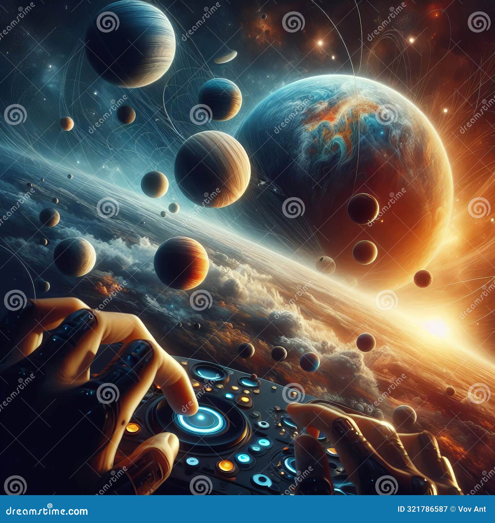 Planetary Space Space Occupied by Planets and Their Satellite Stock ...