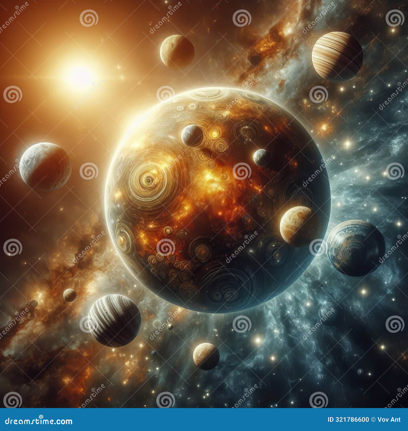 Planetary Space Space Occupied by Planets and Their Satellite Stock ...
