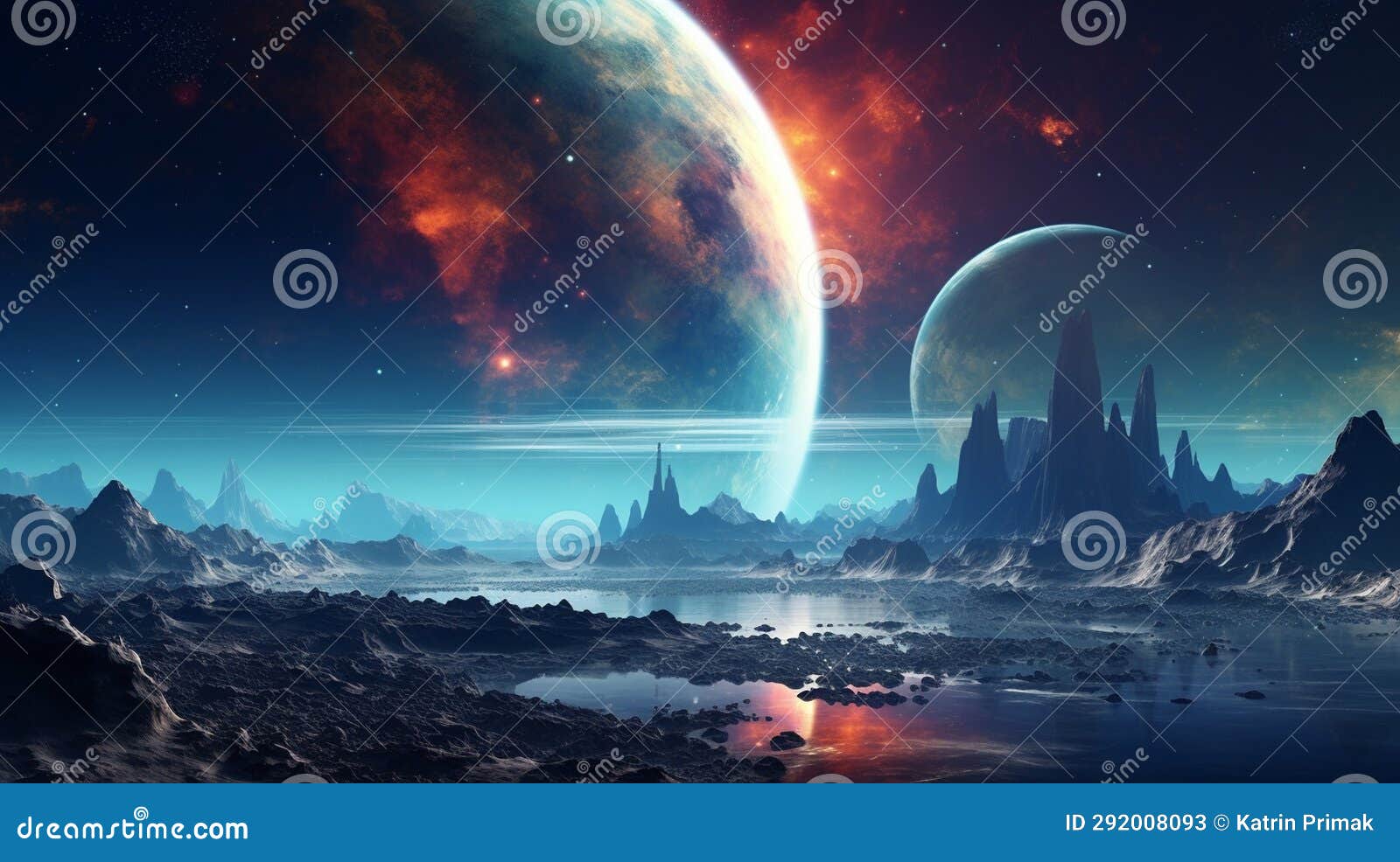 Planetary System in Space, Unseen Worlds Stock Image - Image of ...