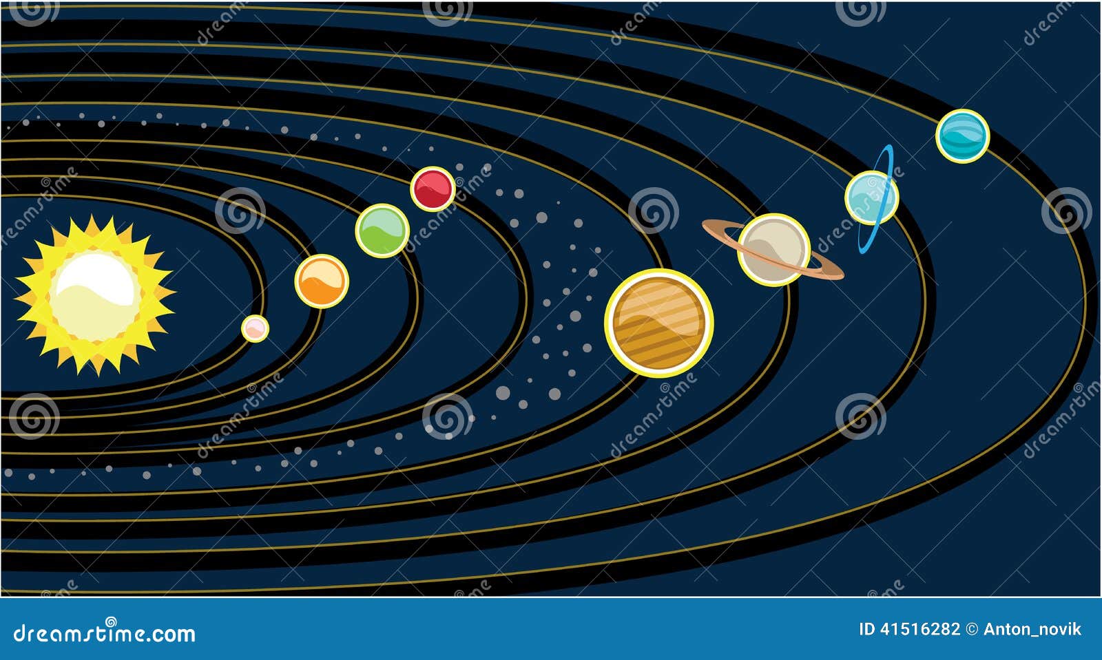 Planetary system stock vector. Illustration of sphere - 41516282