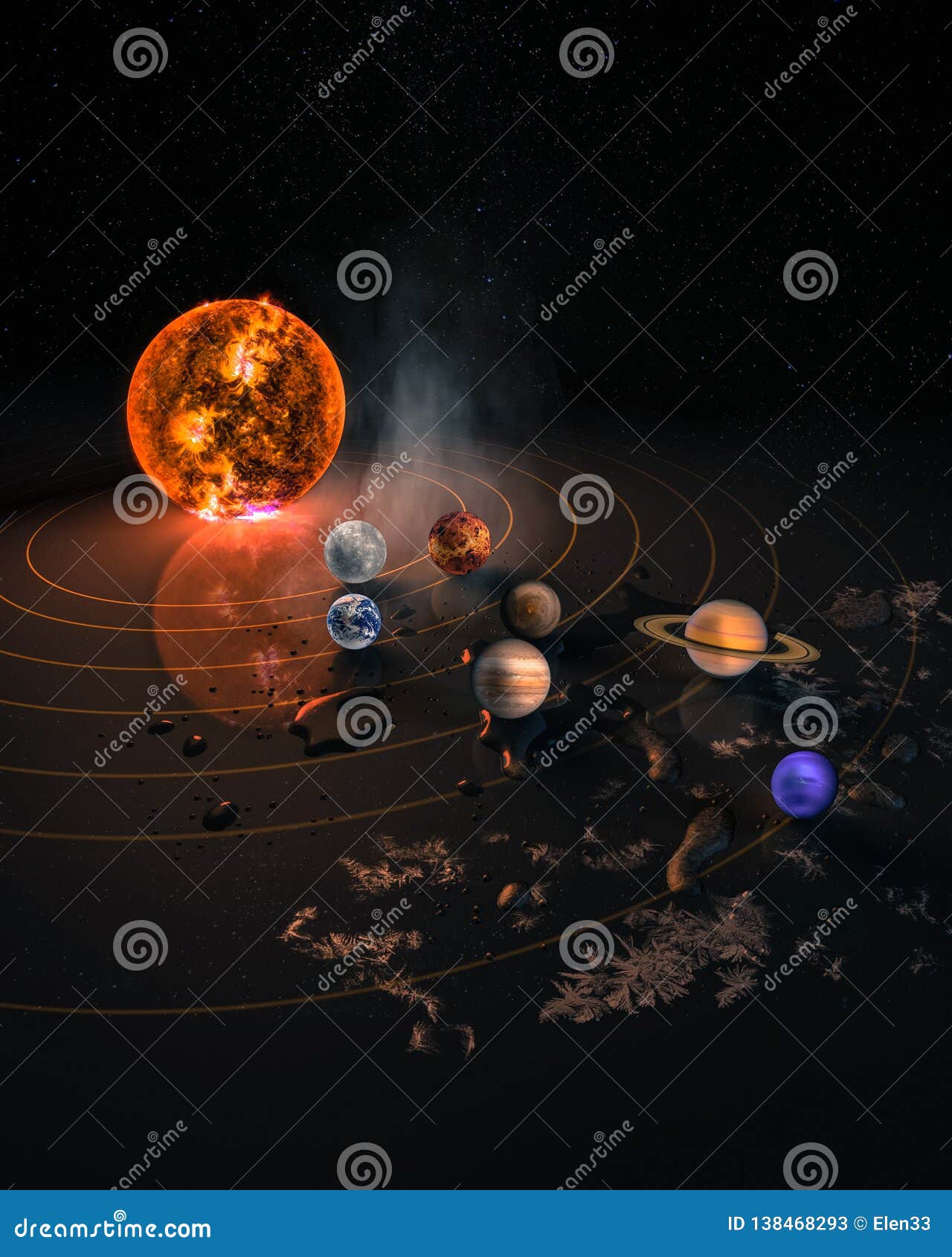 Planeten Des Sonnensystems Acht Stockbild - Bild von ausbildung, dunkel ...
