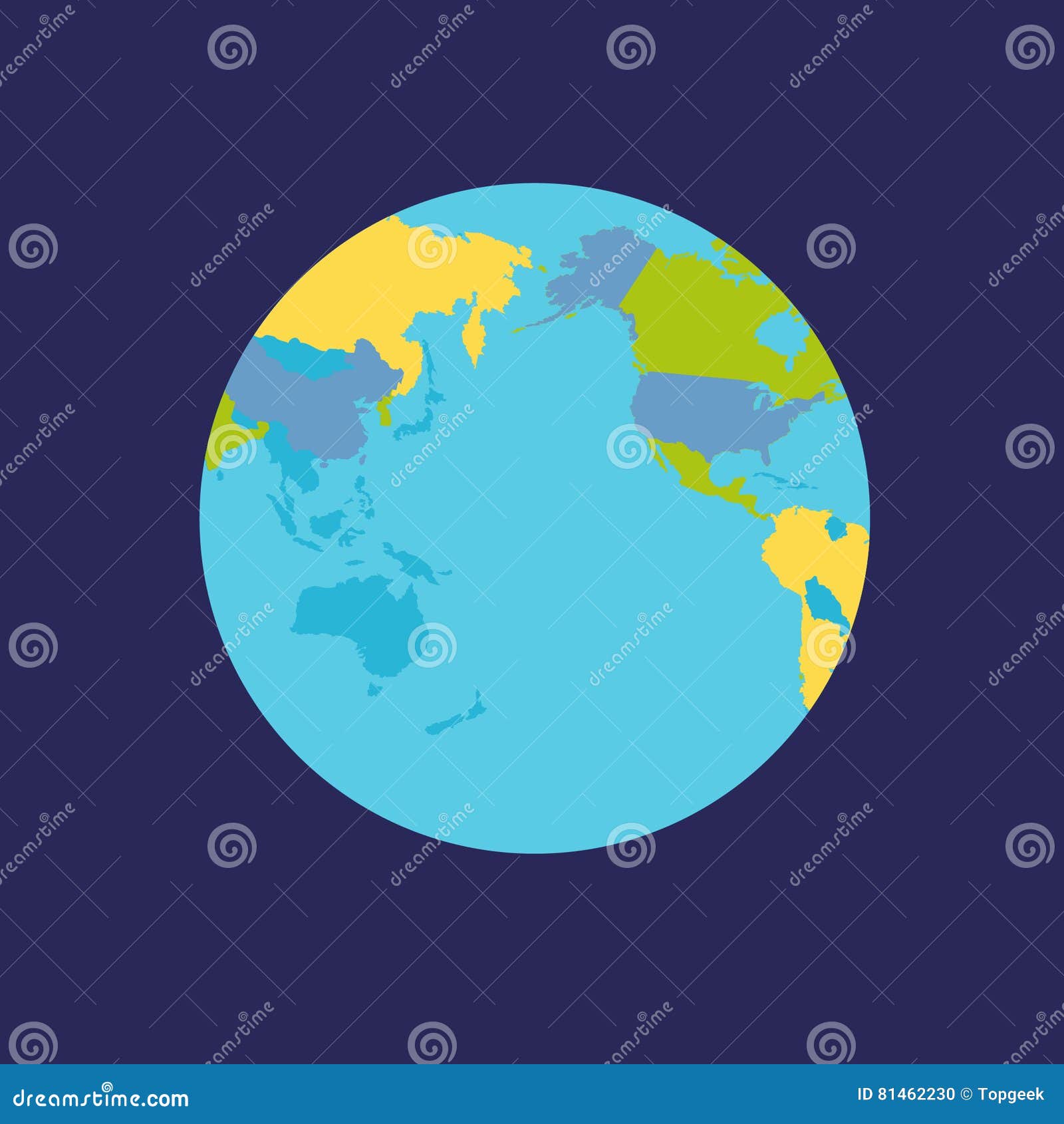 Planeten-Erde Mit Land-Vektor-Illustration Vektor Abbildung ...