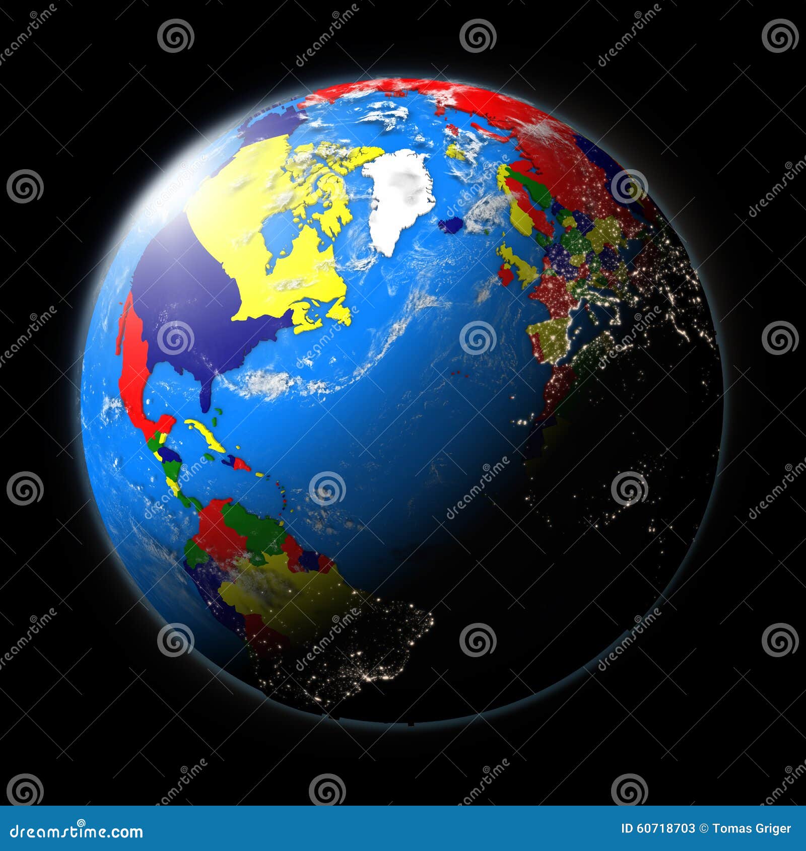 Planeten-Erde Nord stock abbildung. Illustration von kugel - 60718703