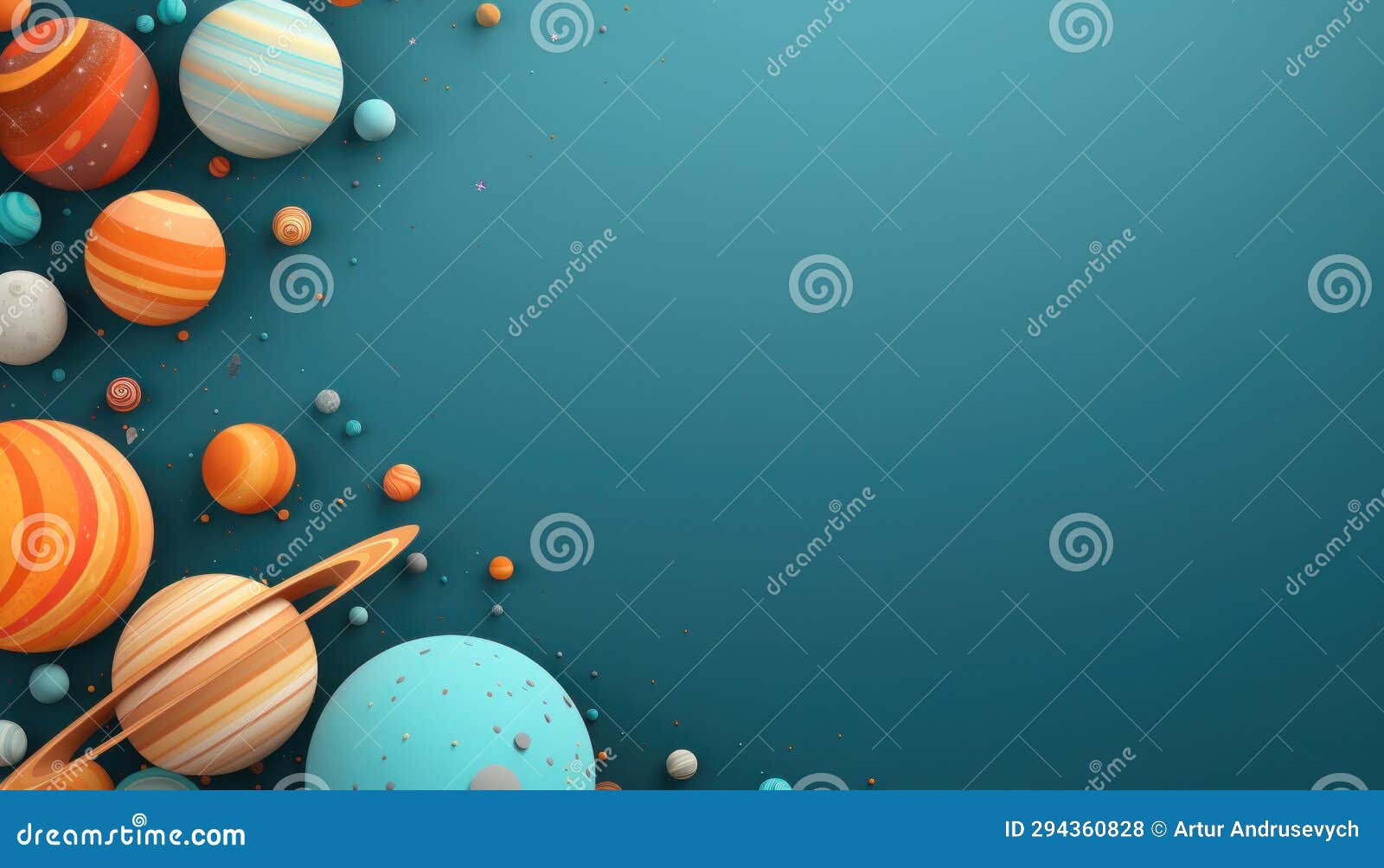 Planets Abstract Galaxy Art. 3d Paper Cut Style Stock Illustration ...