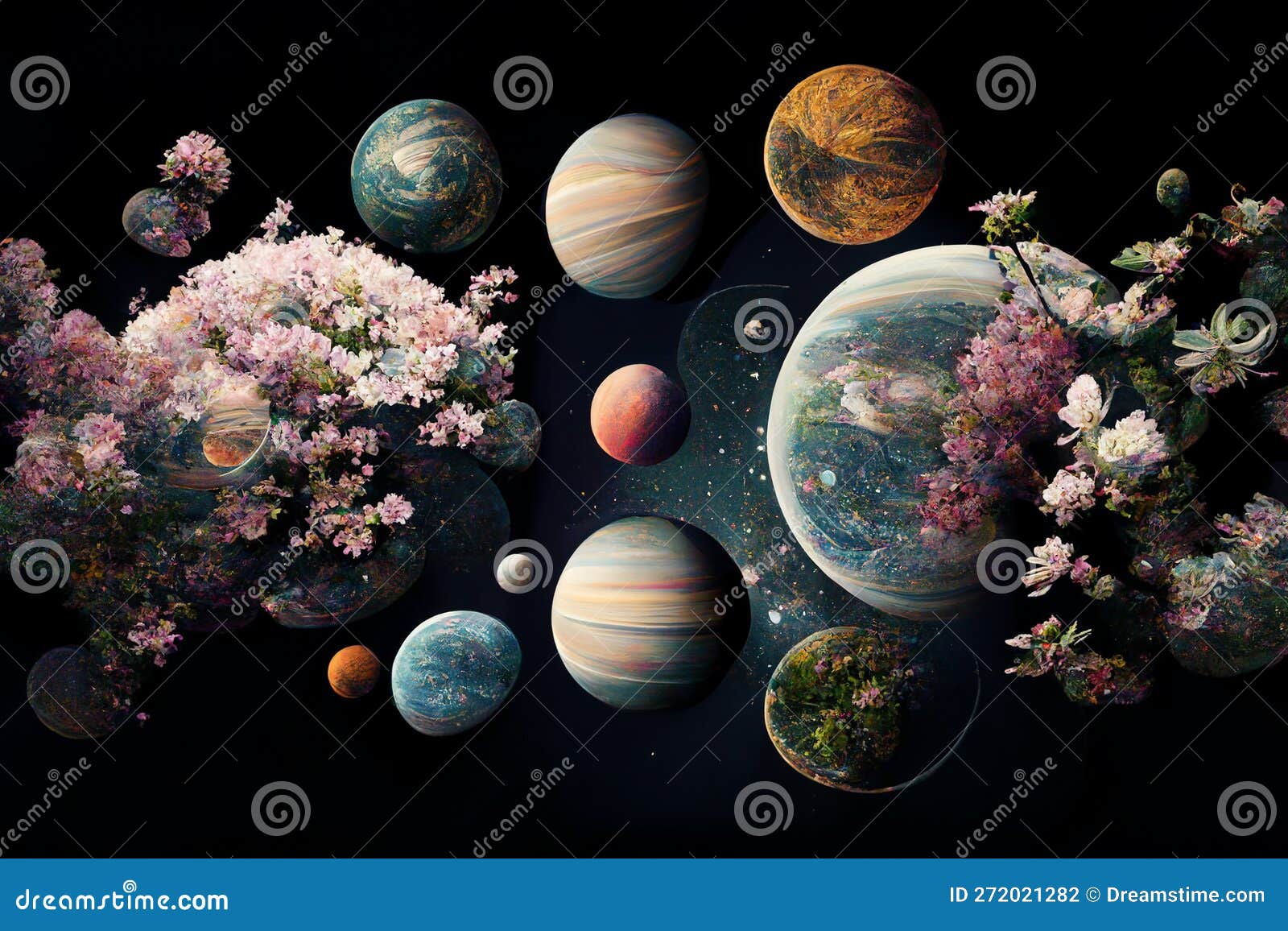 The Planets Aligned in Spring Concept Illustration Stock Illustration ...