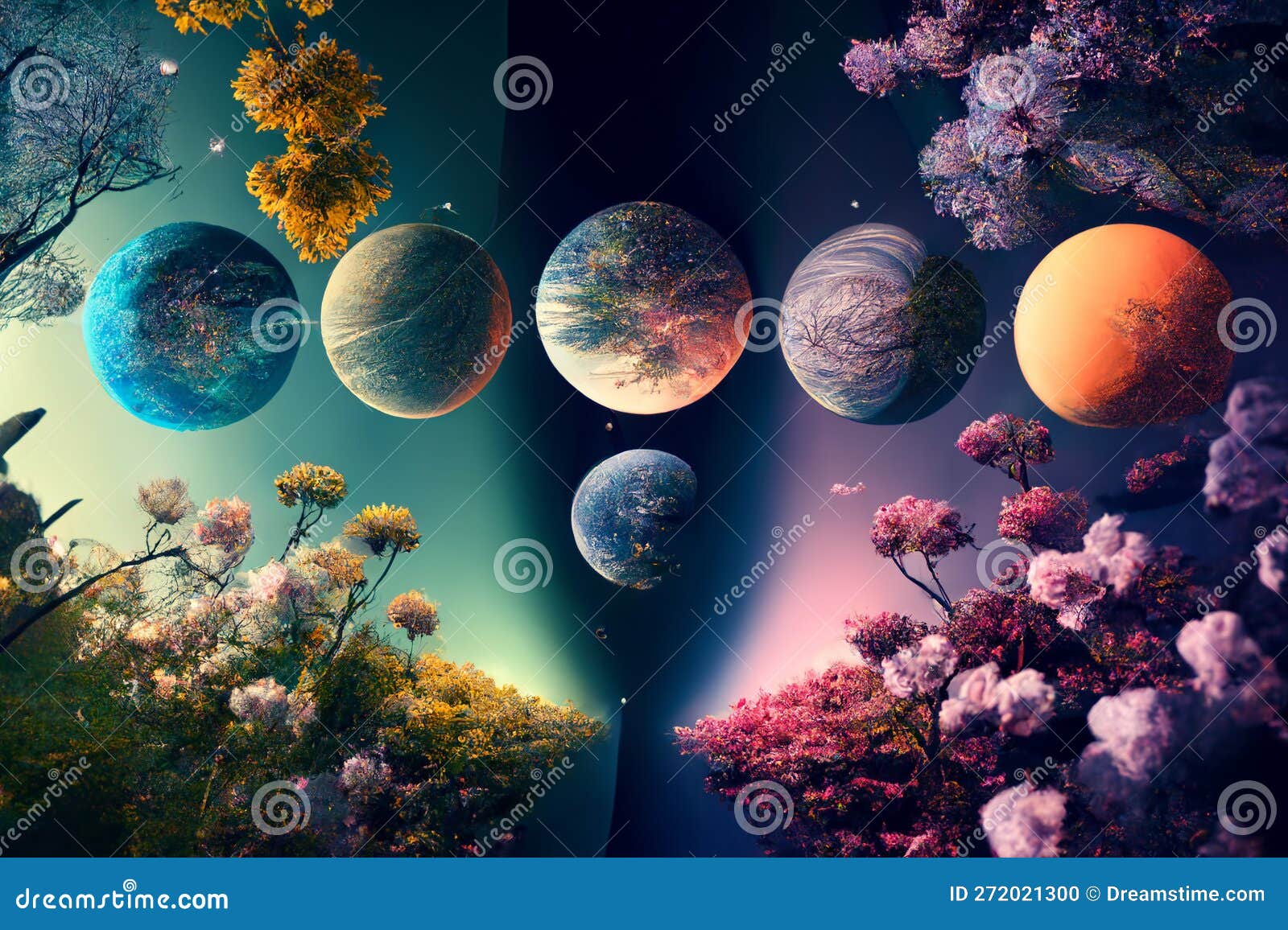The Planets Aligned in Spring Concept Illustration Stock Illustration ...