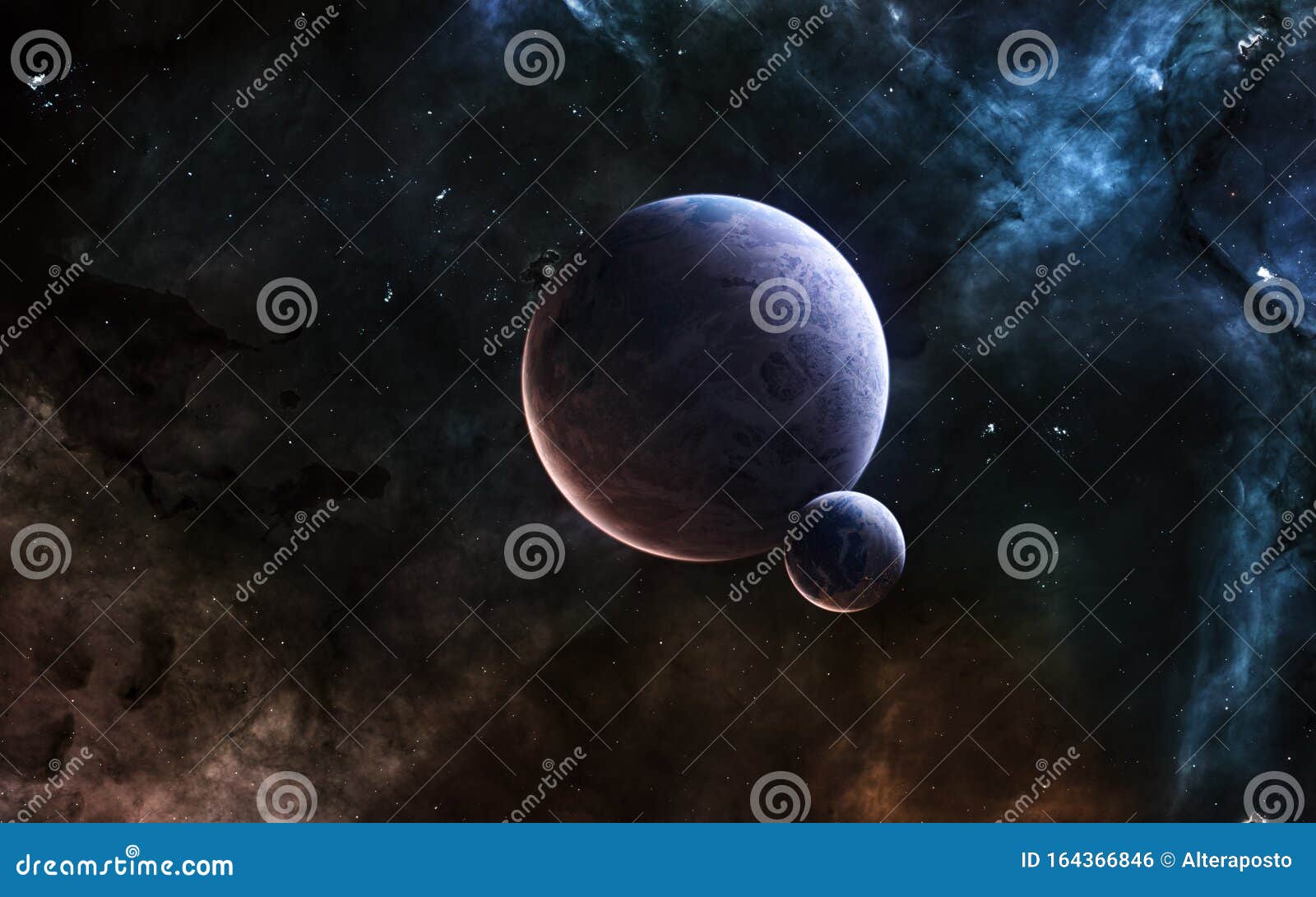 Planets in Deep Space in Warm and Cold Light of Nebulae. Science ...