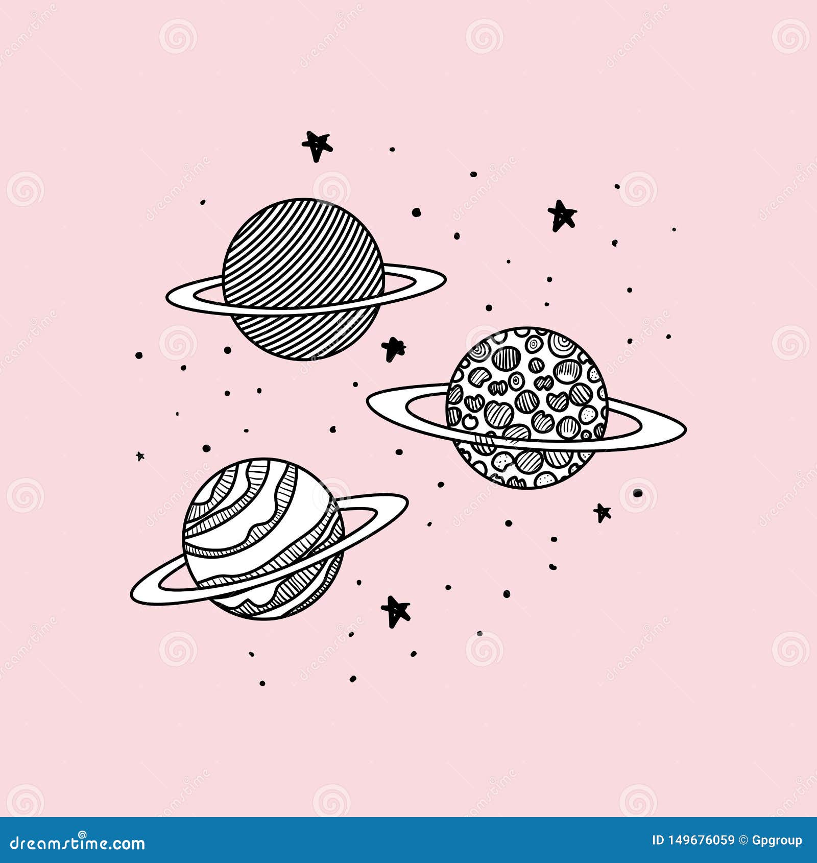Planets Draws of Solar System Design Stock Vector - Illustration of ...