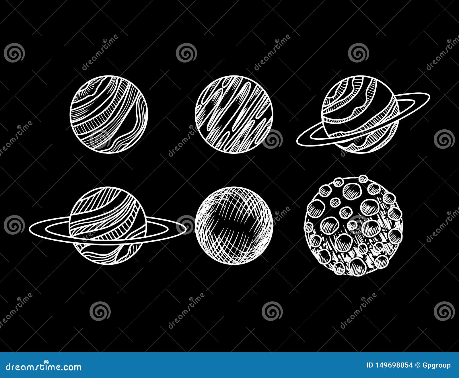 Planets Draws of Solar System Design Stock Vector - Illustration of ...