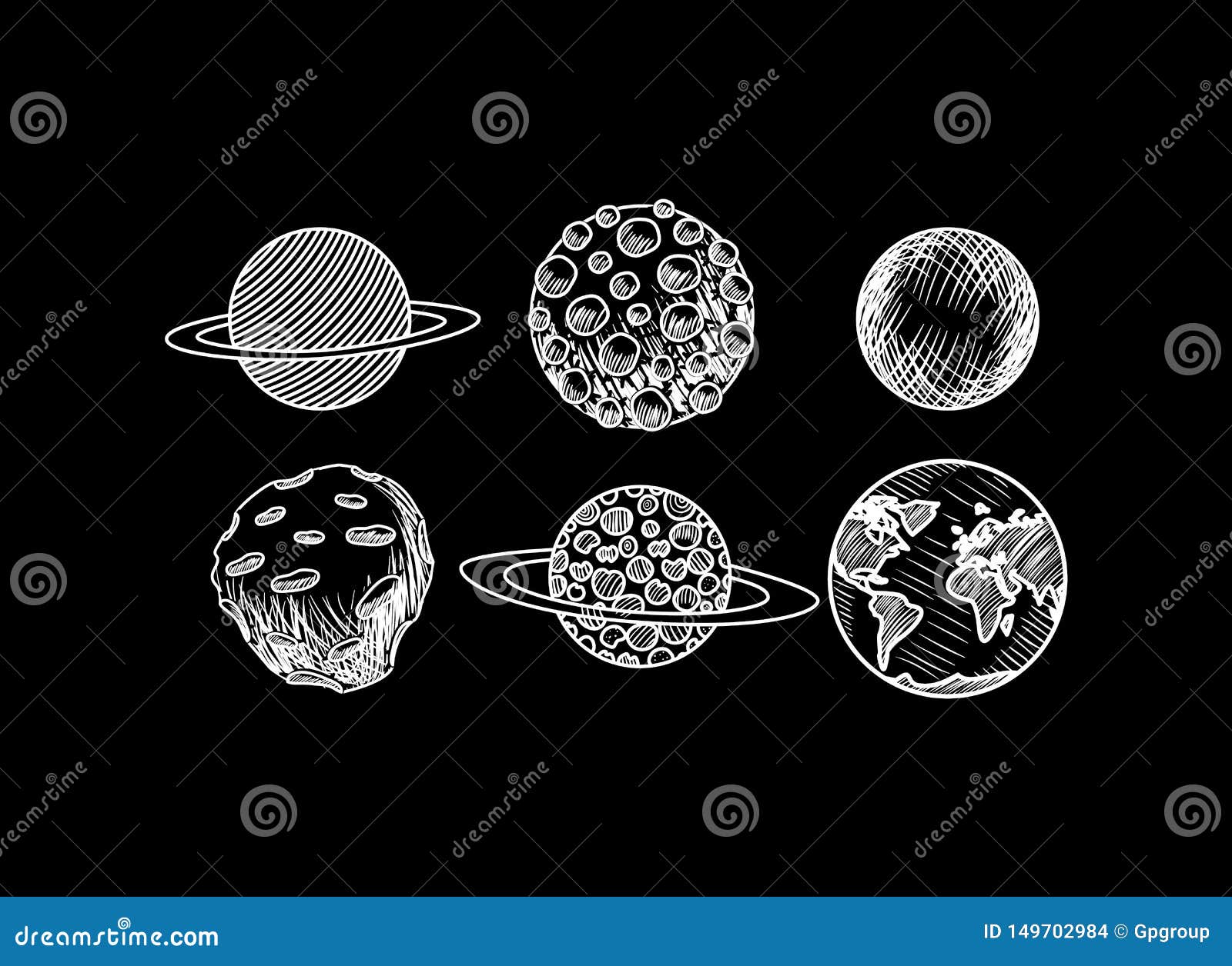 Planets Draws of Solar System Design Stock Vector - Illustration of ...