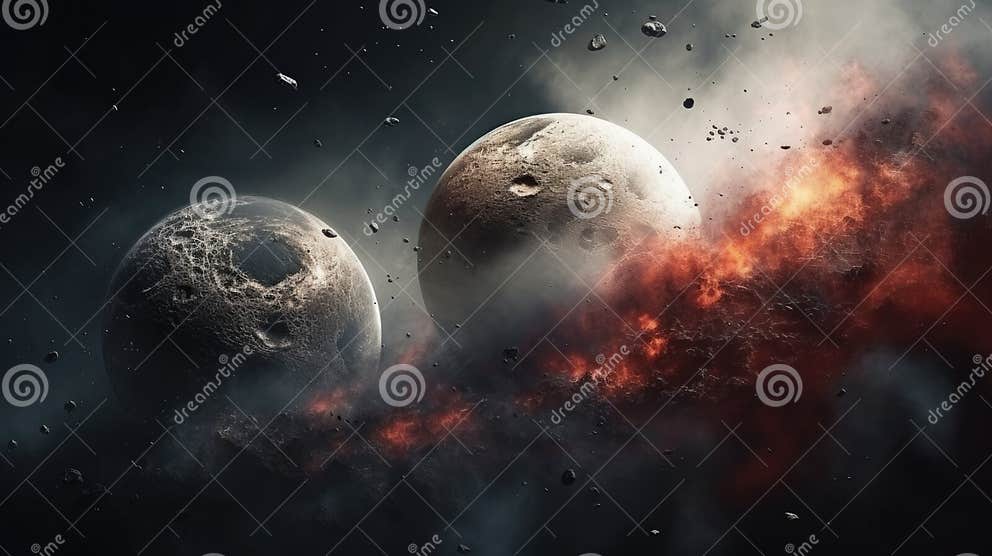Planets and a fire stock illustration. Illustration of fireball - 290763264