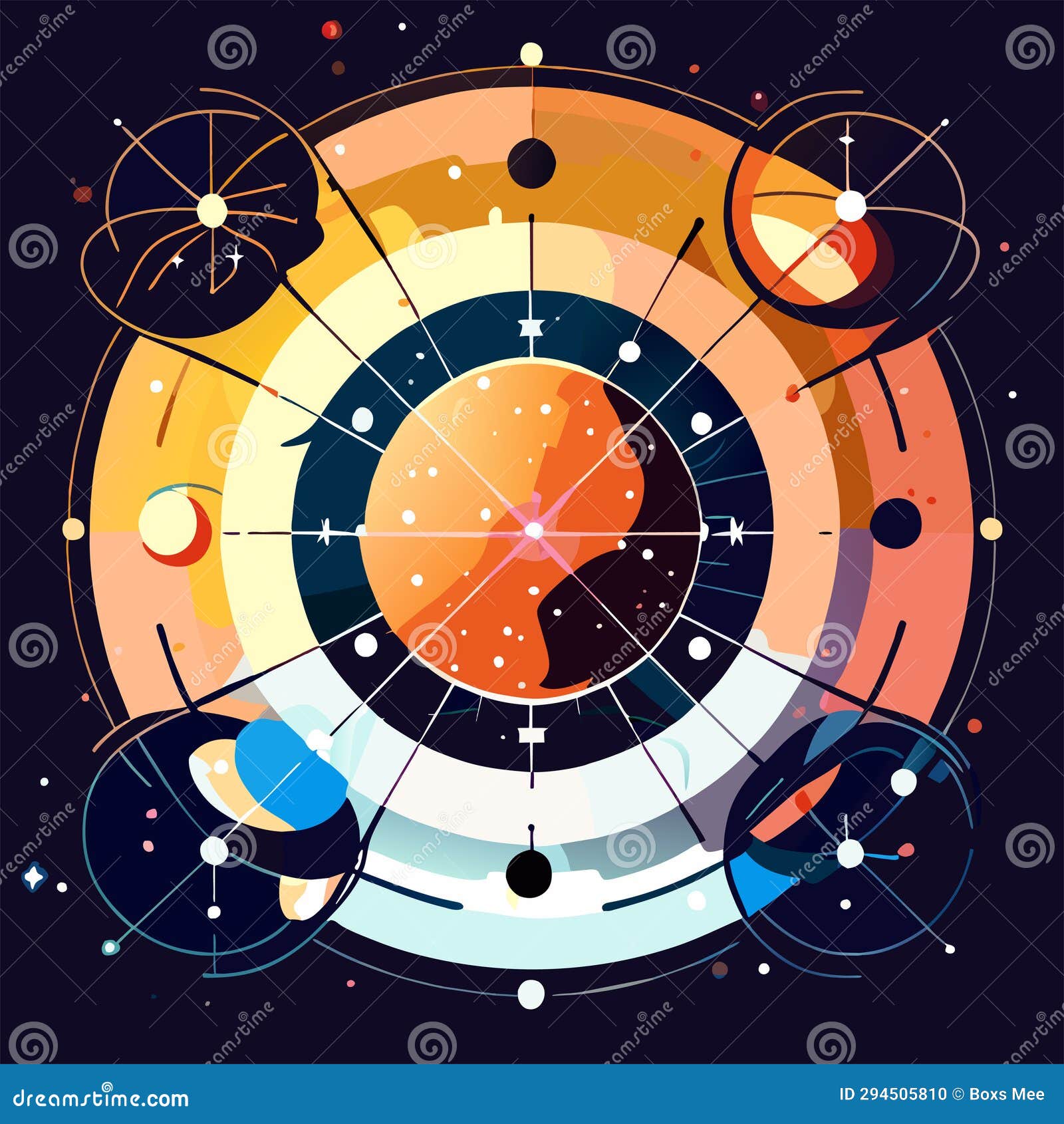 Planets and Galaxy. Planets in Outer Space Stock Vector - Illustration ...