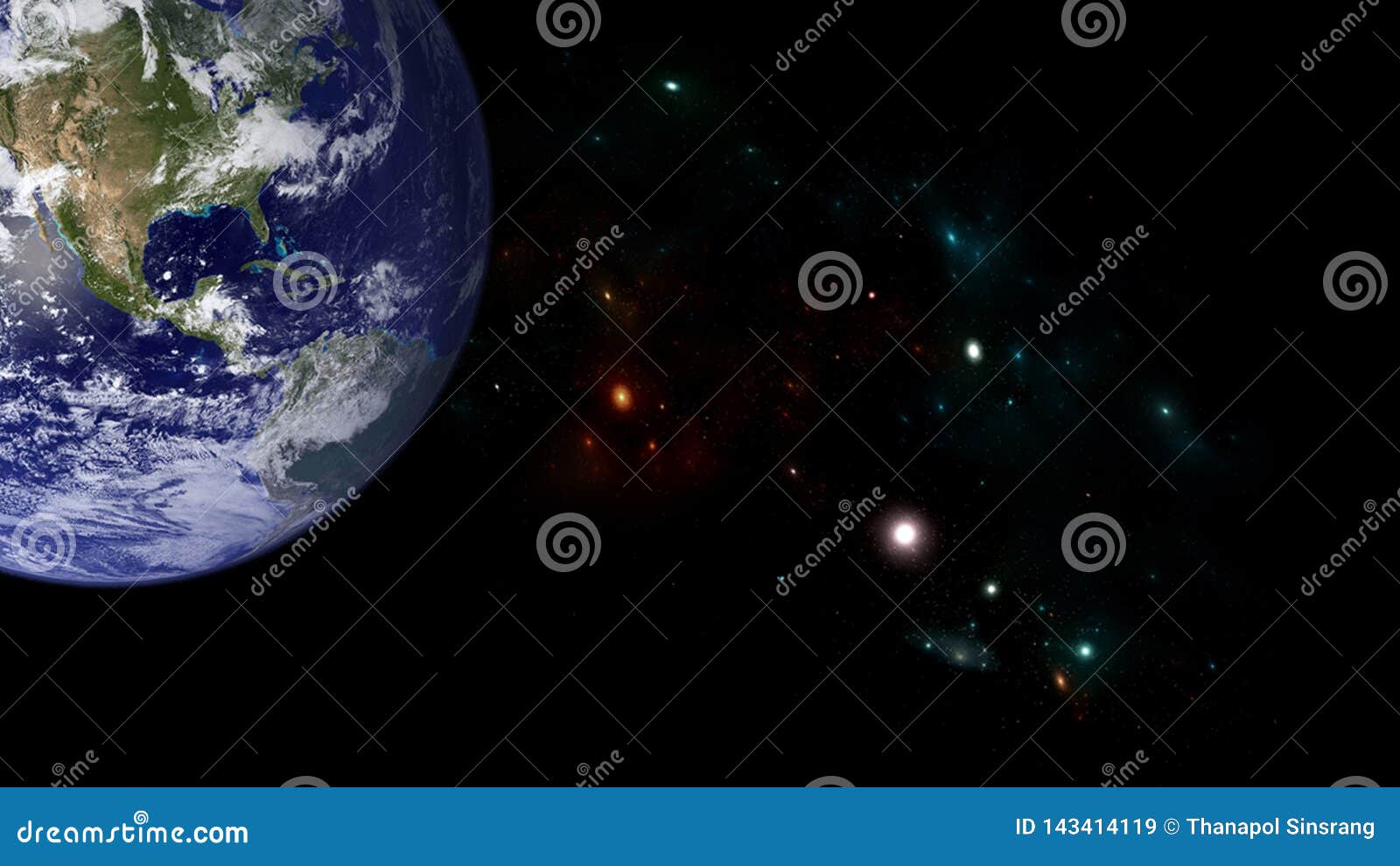 Planets and Galaxy. Science Fiction Wallpaper. Stock Image - Image of ...