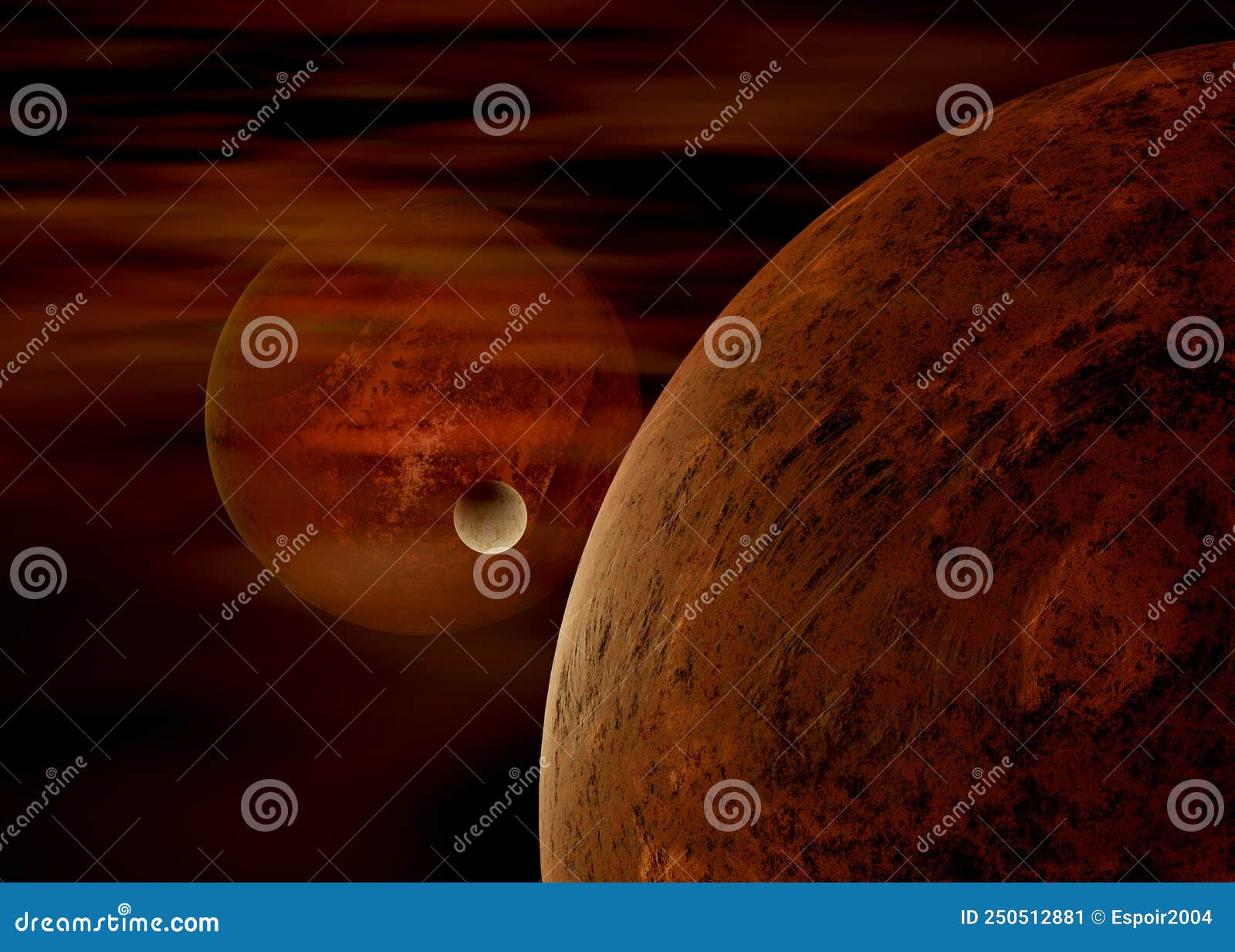 Planets and Galaxy, Science Fiction Wallpaper. Stock Illustration ...