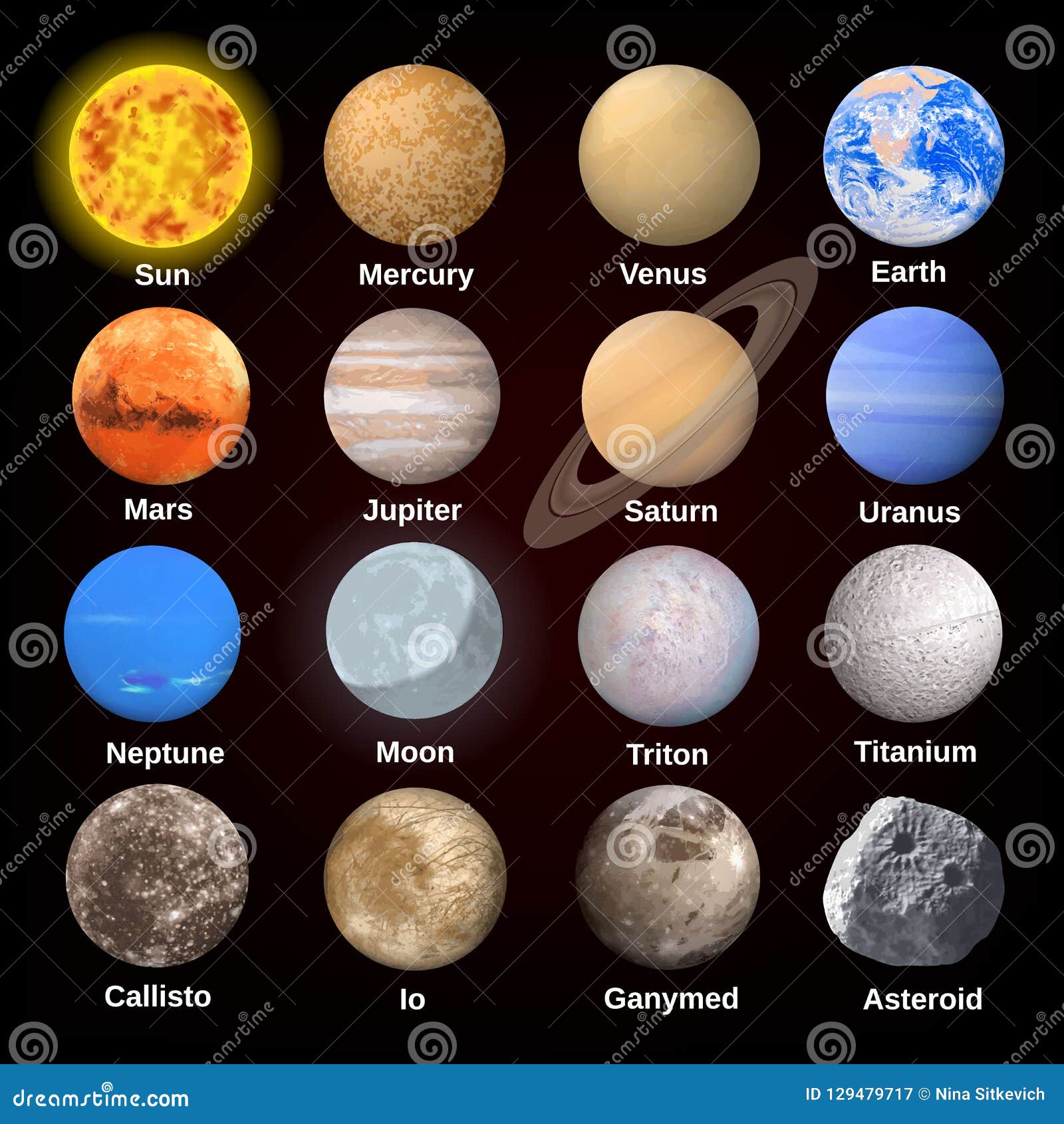 Planets Icon Set, Realistic Style Stock Vector - Illustration of comet ... Planets Icon Set, Realistic Style Stock Vector - Illustration of comet ...