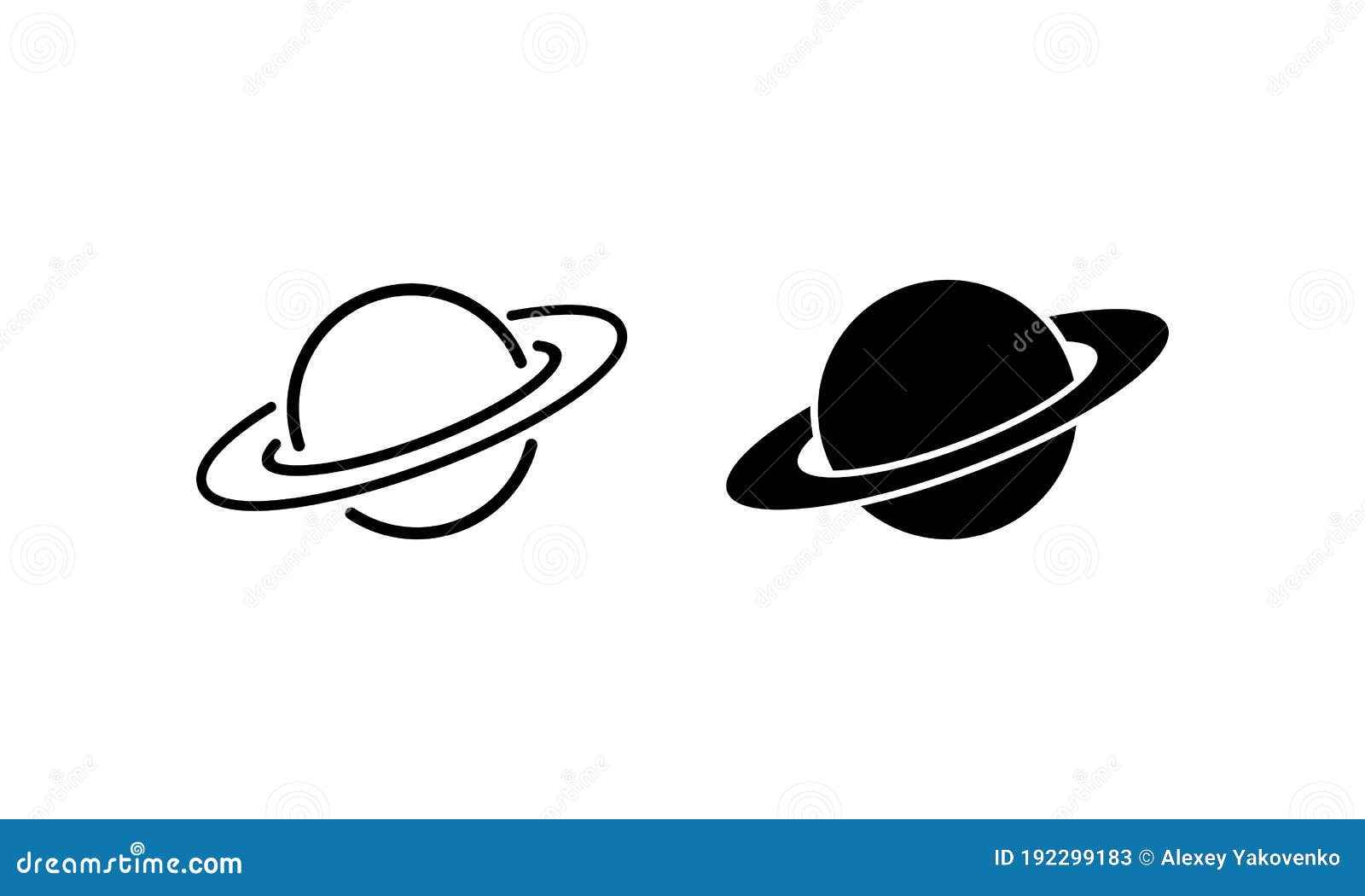 Planets Icon Set. Saturn Rings. Solar System Concept. Vector On ...