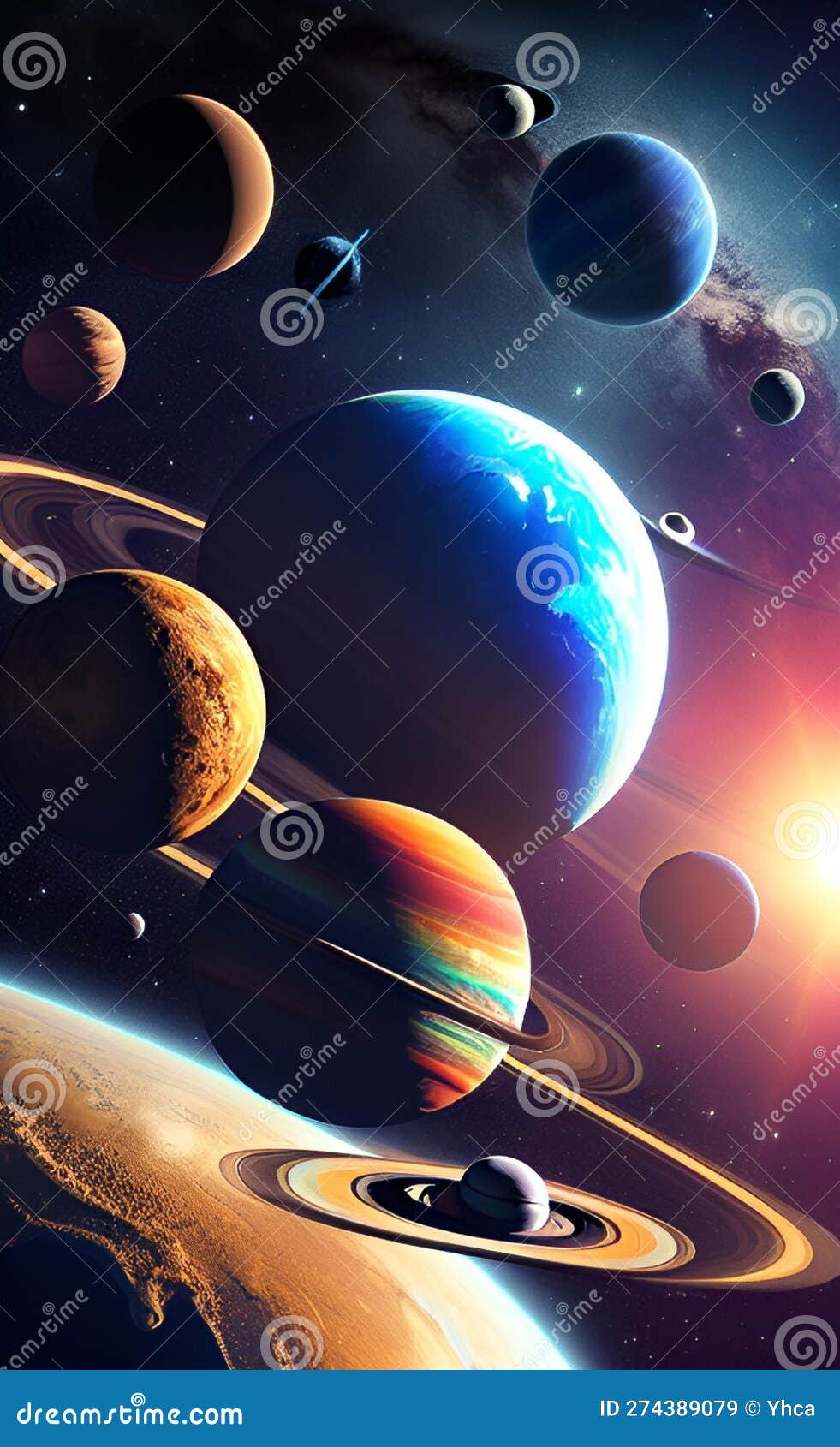 Planets Illustration Artificial Intelligence Artwork Generated Stock ...