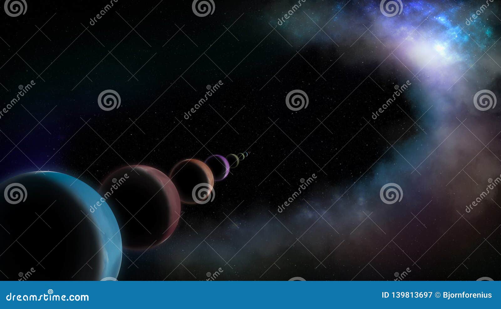Planets in line stock illustration. Illustration of blue - 139813697