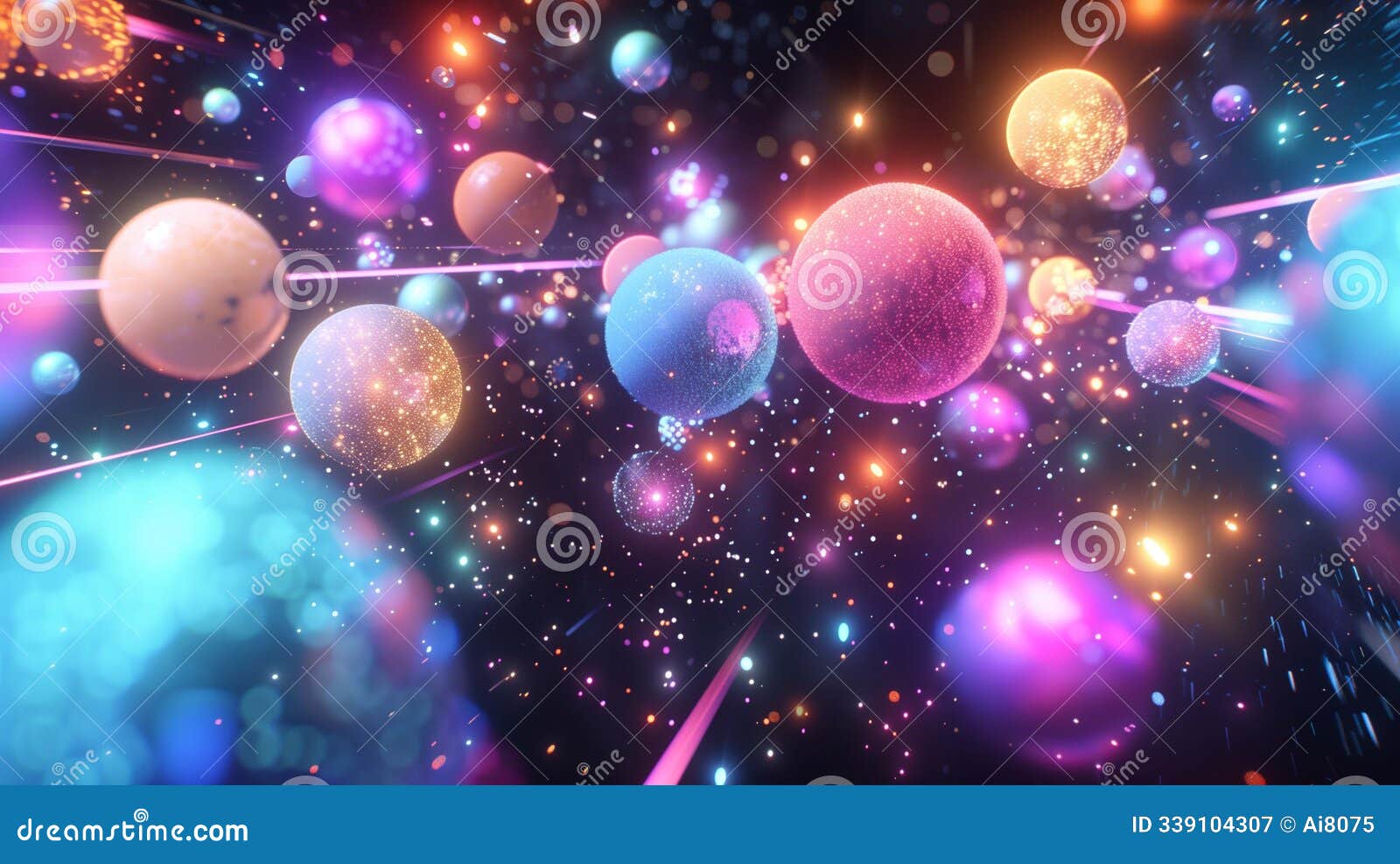 Planets with Neon Shimmer in Deep Space 3d Rendering Image, Ai ...