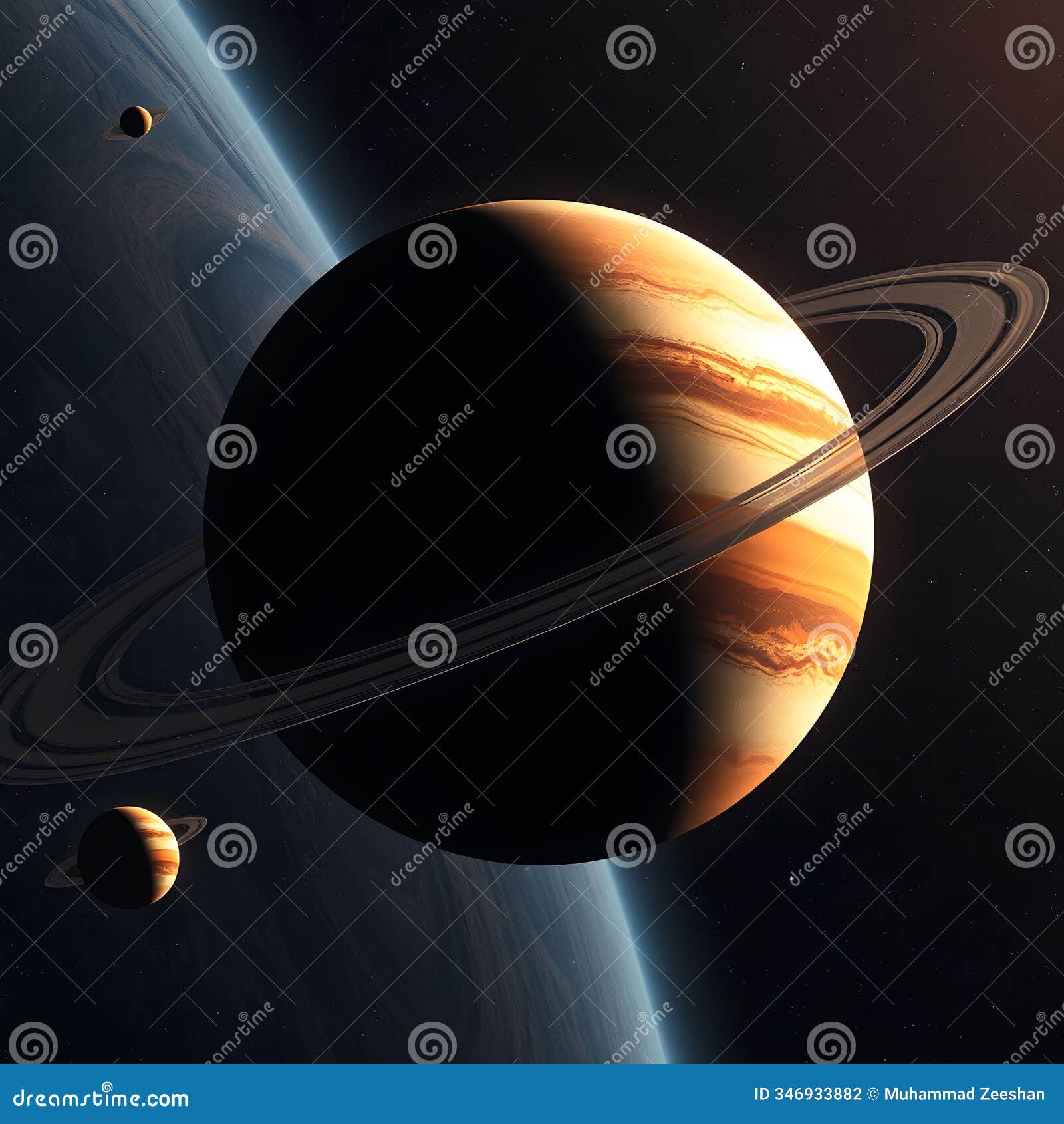 Planets orbiting on space stock illustration. Illustration of stellar ...