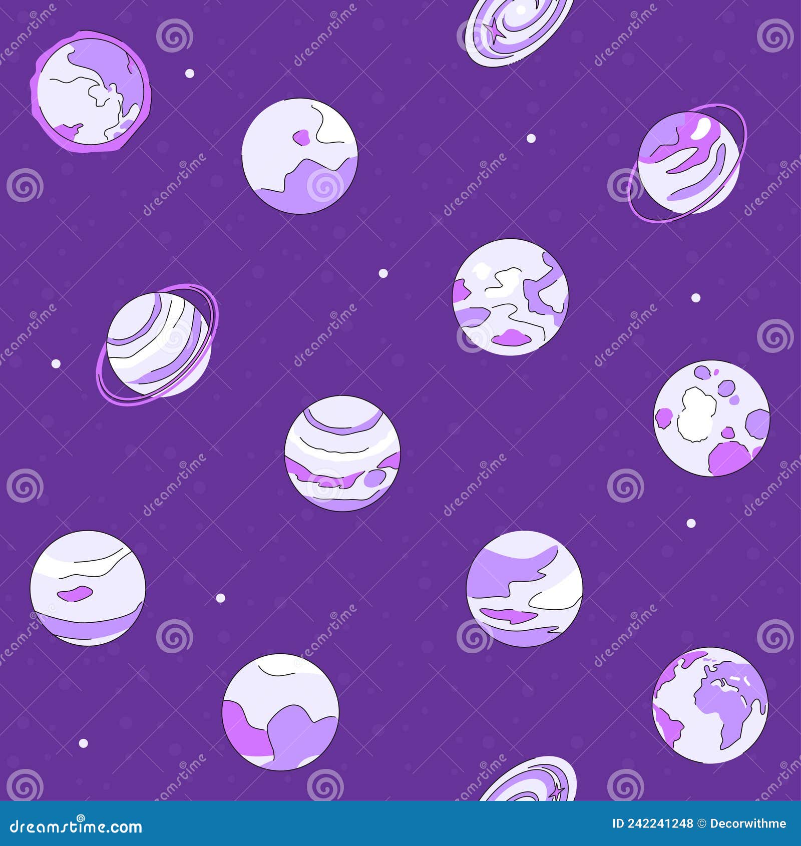 Planets of Our Solar System - Modern Vector Colorful Pattern Stock ...