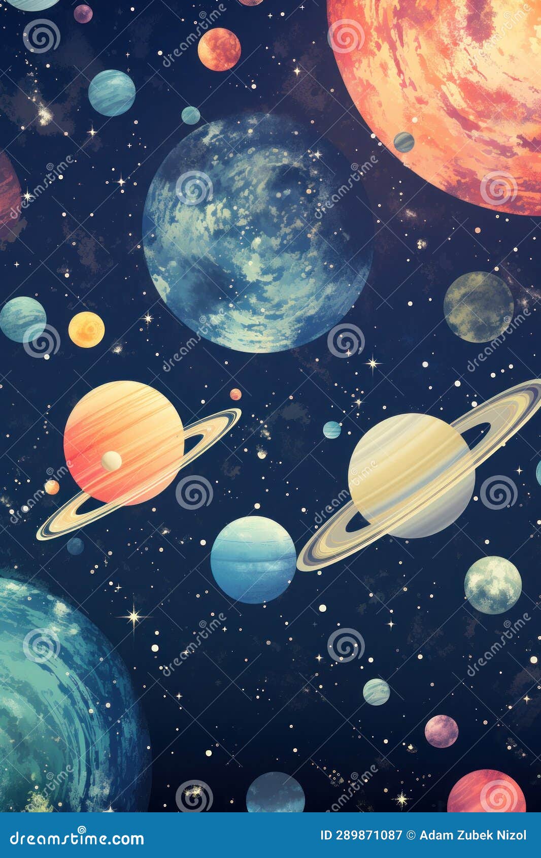 Planets in the outer space stock illustration. Illustration of cosmic ...
