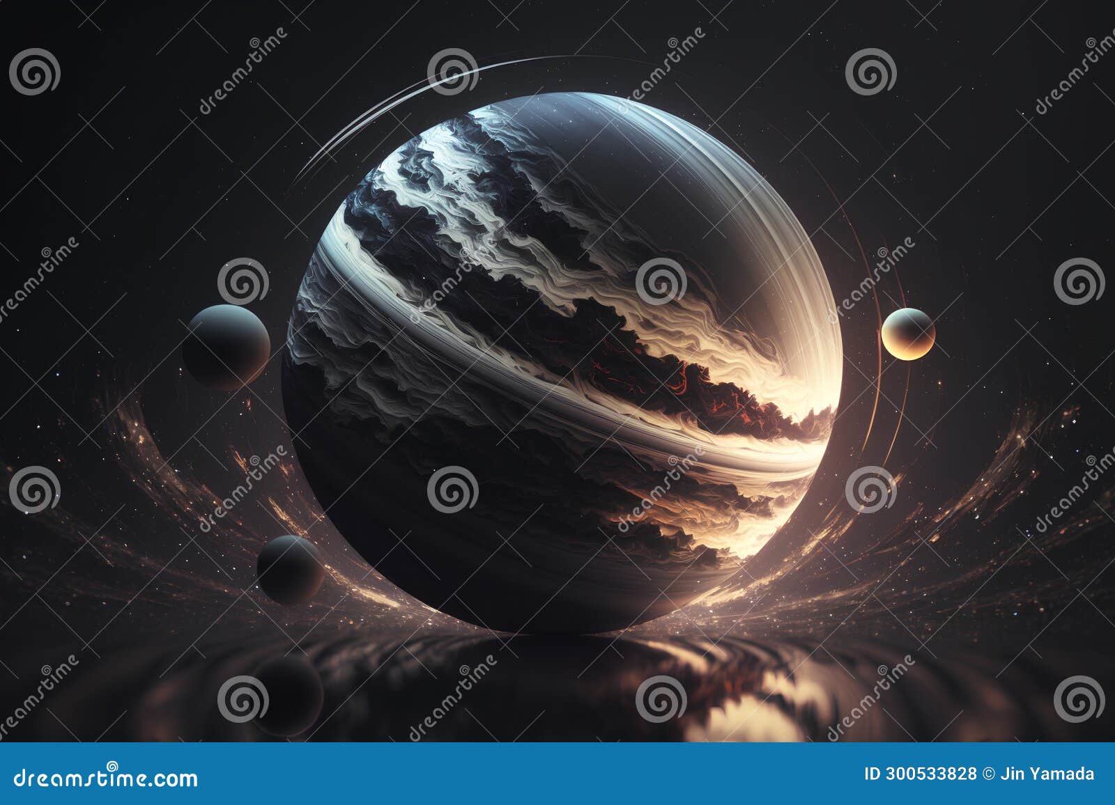Planets in Outer Space. Science Fiction Art Stock Illustration ...
