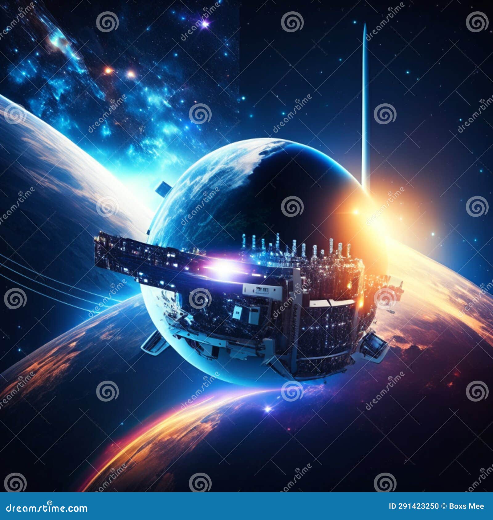 Planets in Outer Space. Space Exploration and Science Stock ...