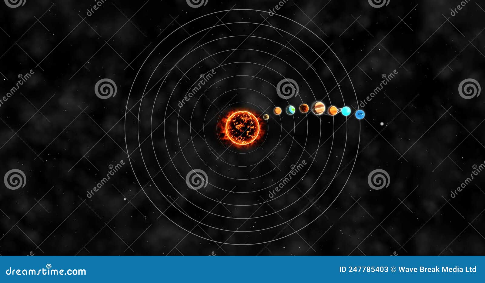 Planets Revolving Around the Sun Stock Illustration - Illustration of ...