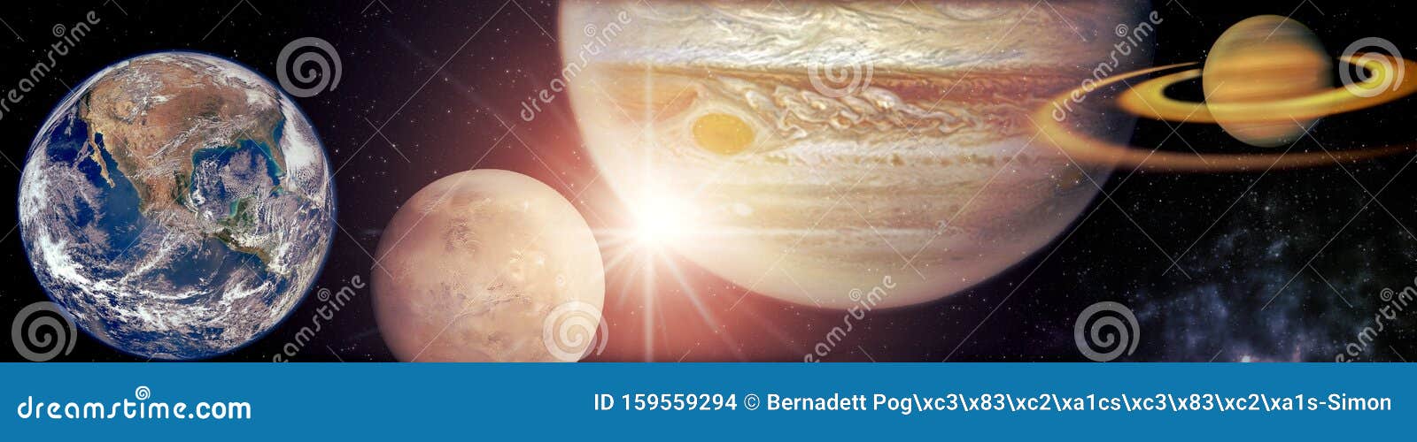 Planets in the Row Solar System in the Starry Universe Panorama ...