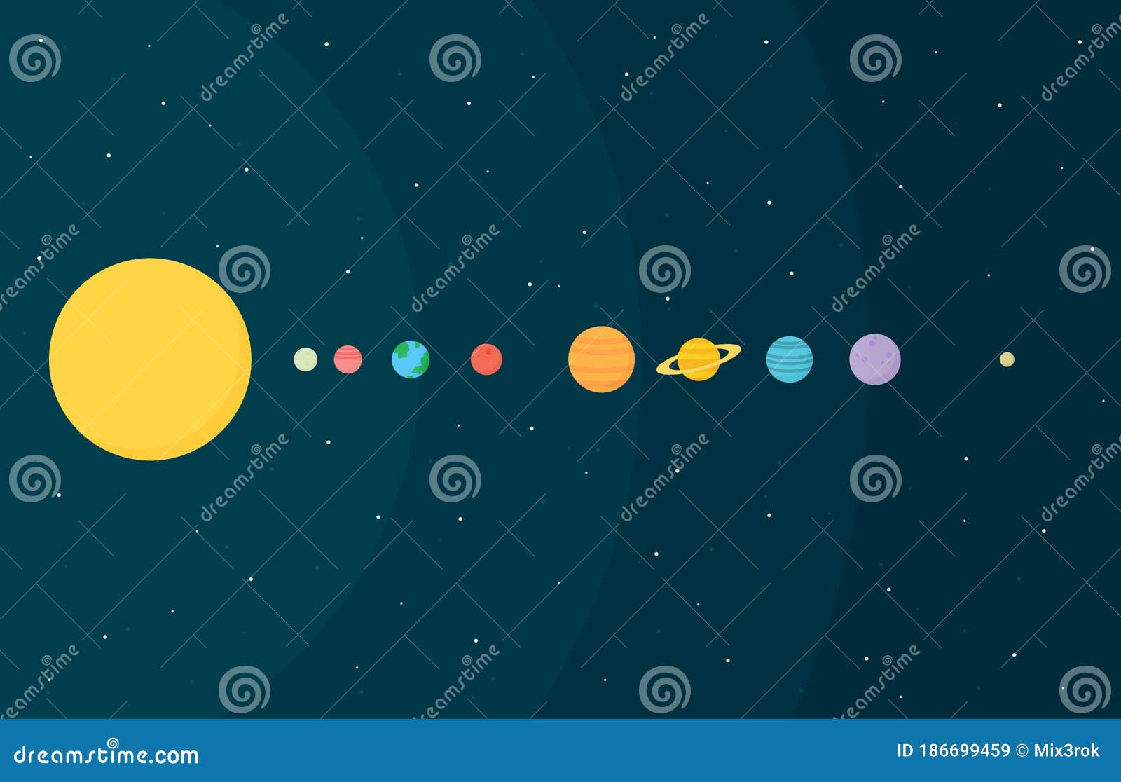 Planets Set of the Solar System. Simple Flat Stock Vector ...