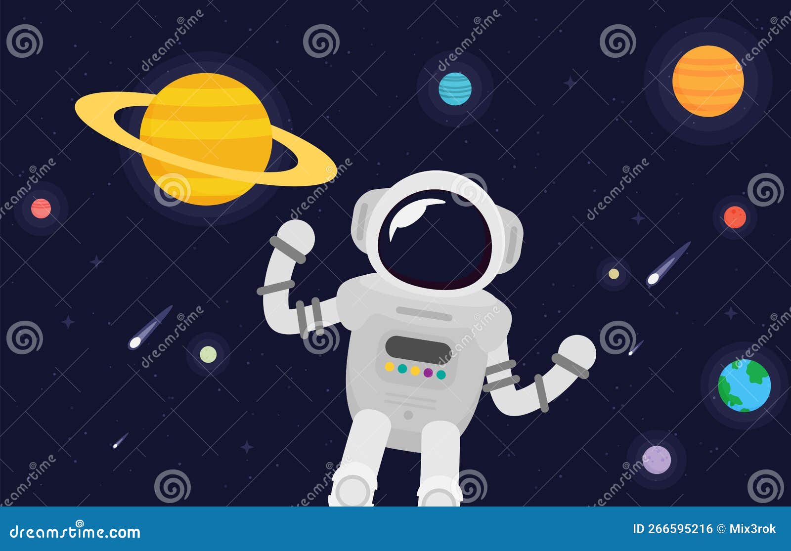 Planets Set of the Solar System. Simple Flat Stock Vector ...