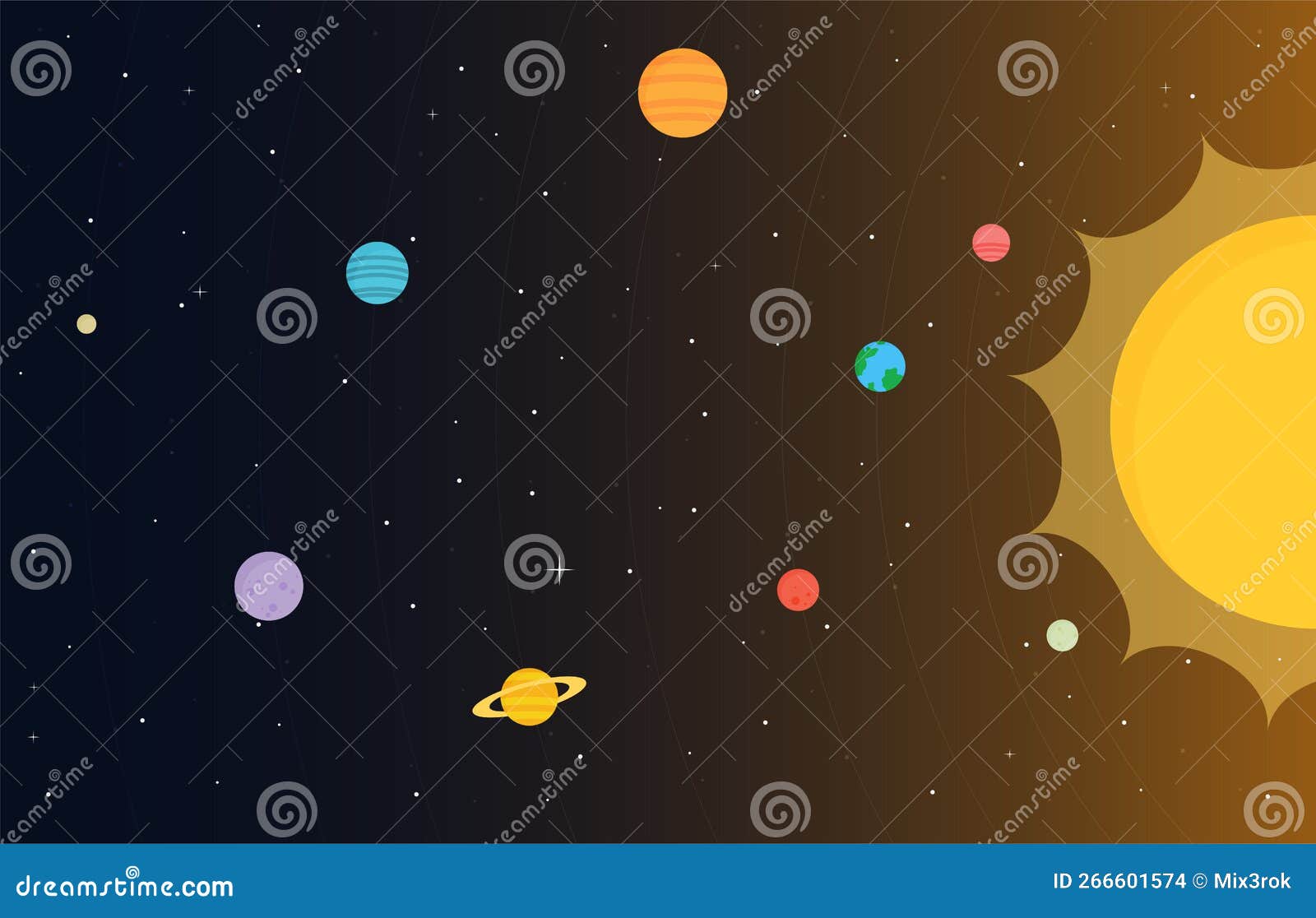 Planets Set of the Solar System. Simple Flat Stock Vector ...