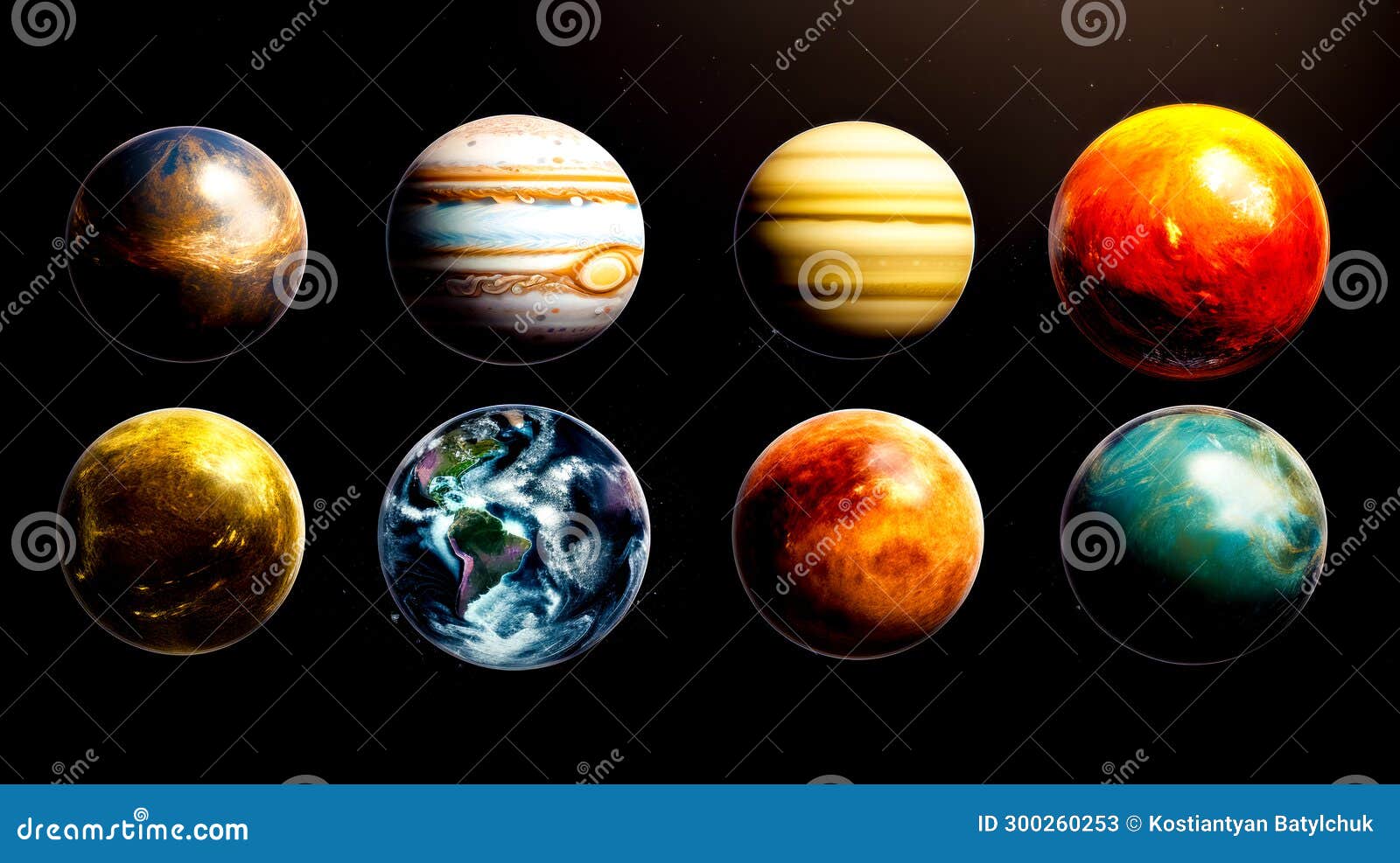 The Planets of the Solar System, with All of Them in Different ...