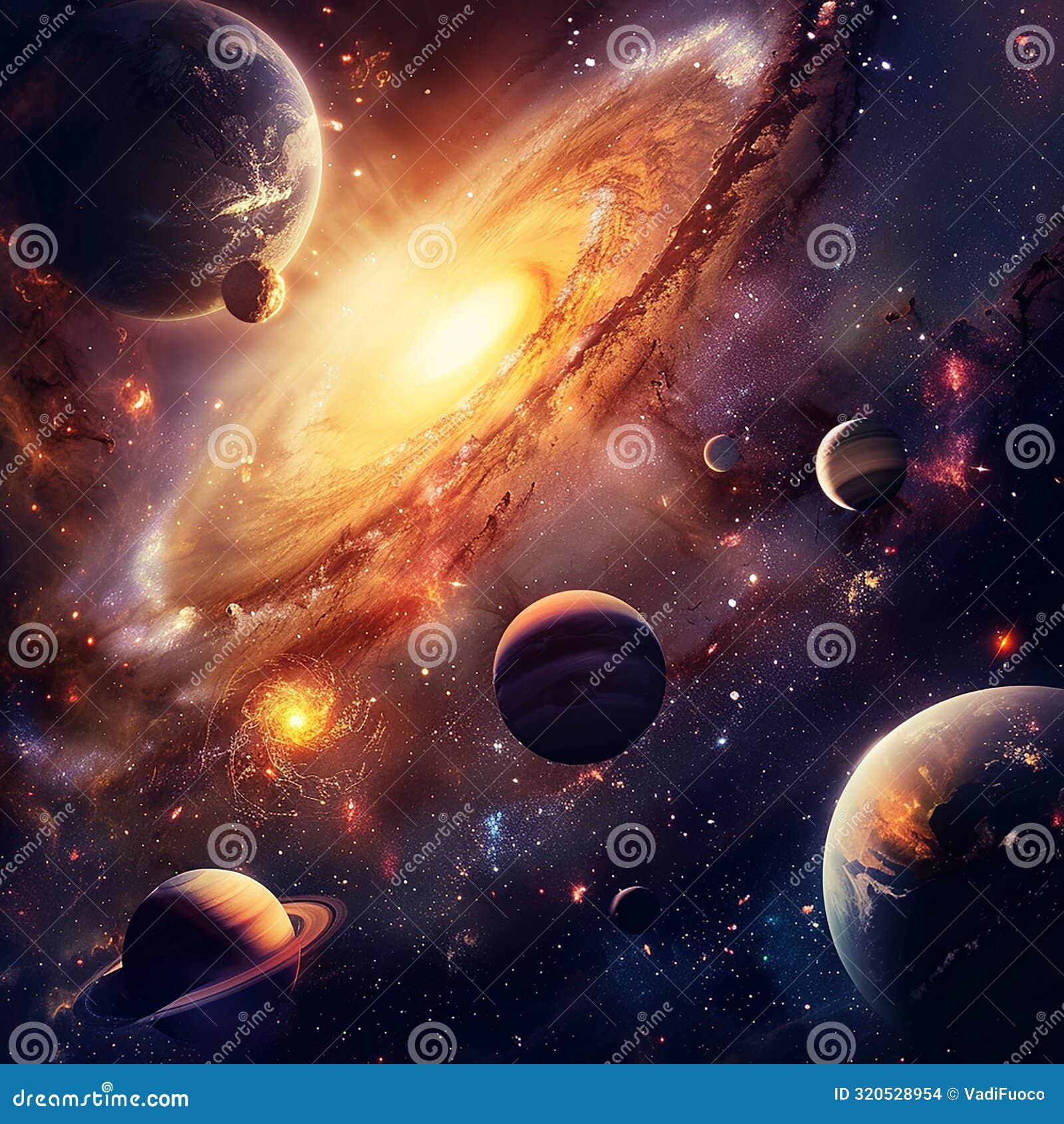 Planets of the Solar System, Astrology and Astronomy, Background Stock ...