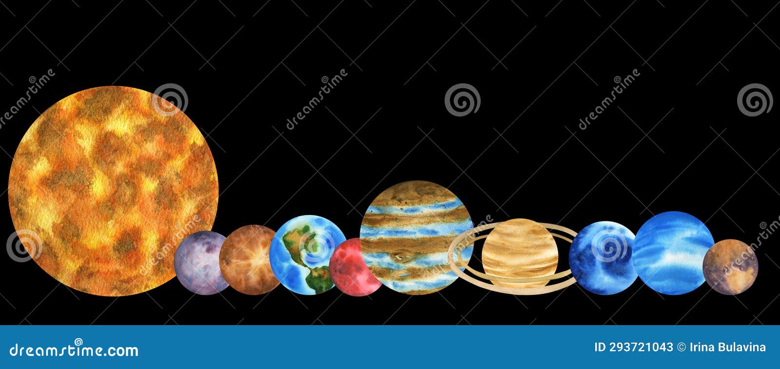 Planets of the Solar System. Border. Illustration on Background of ...