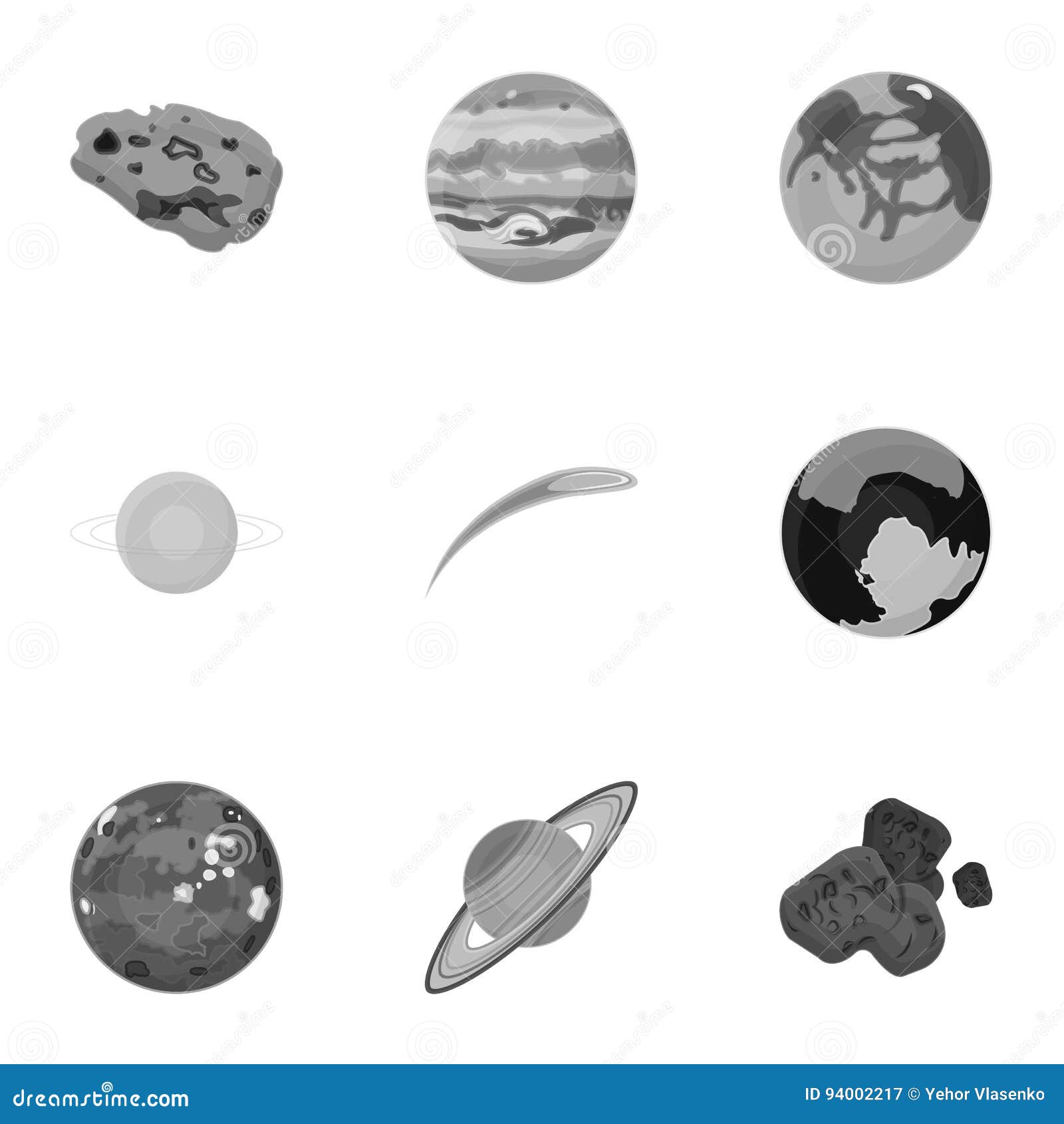 Planets of the Solar System. Cosmic Objects Stock Vector - Illustration ...