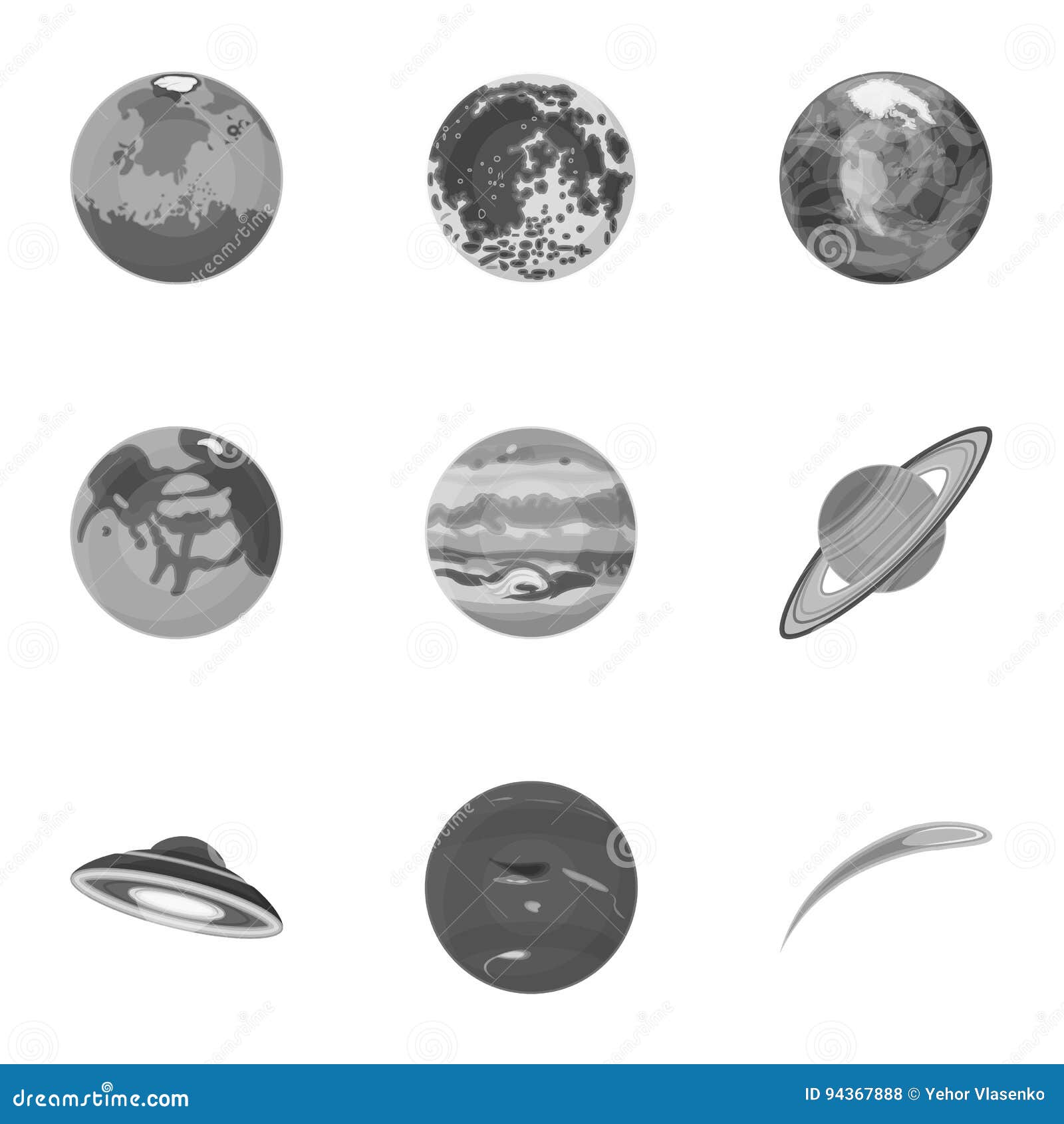 Planets of the Solar System. Cosmic Objects Stock Vector - Illustration ...