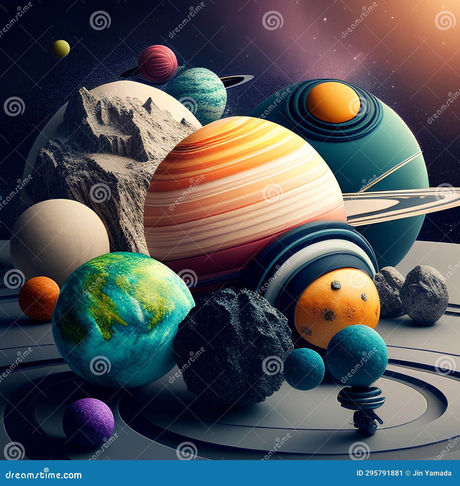 Planets of the Solar System. Solar System. Cosmos Art Stock ...