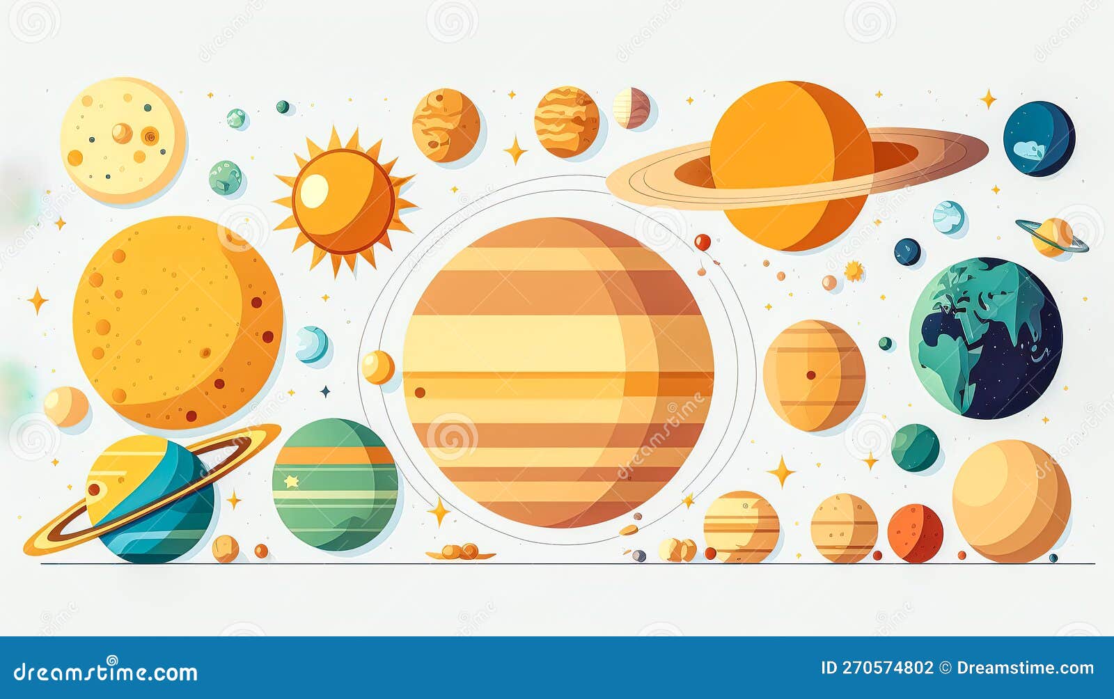 Planets of the Solar System, Generative AI. Stock Illustration ...