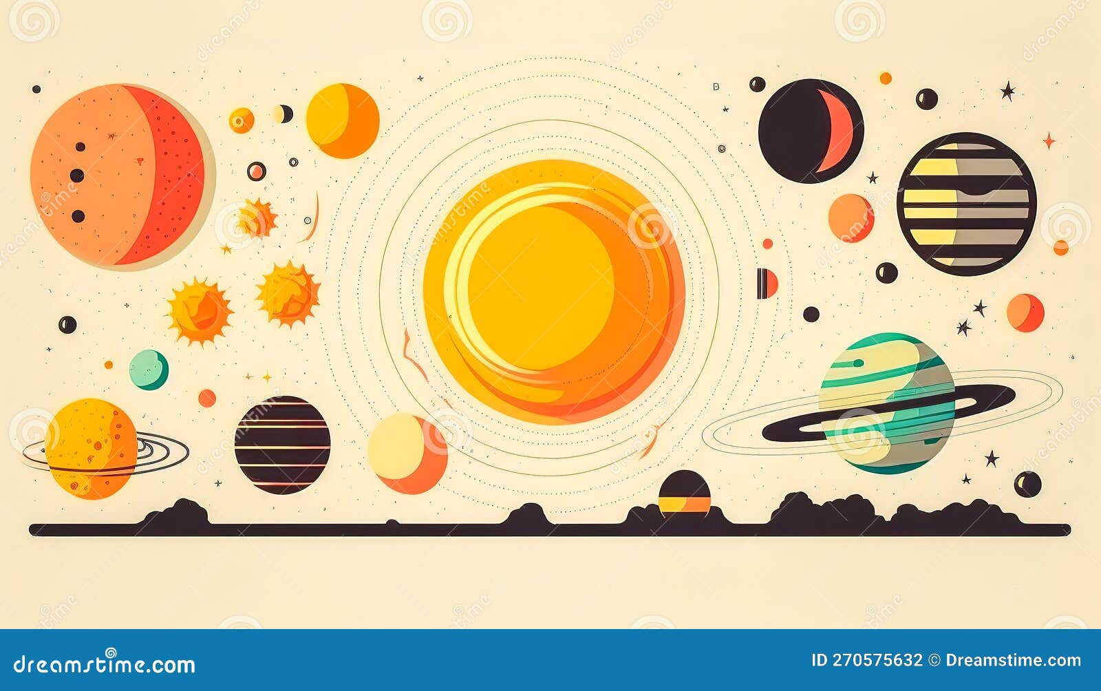 Planets of the Solar System, Generative AI. Stock Illustration ...
