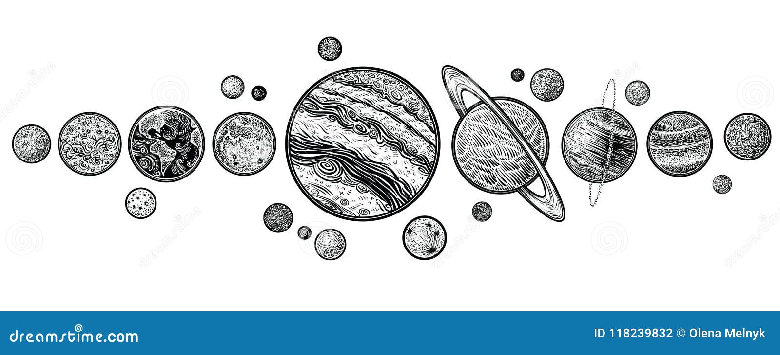 Planets in Solar System Hand Drawn Vector Illustrations. Stock Vector ... Planets in Solar System Hand Drawn Vector Illustrations. Stock Vector ...