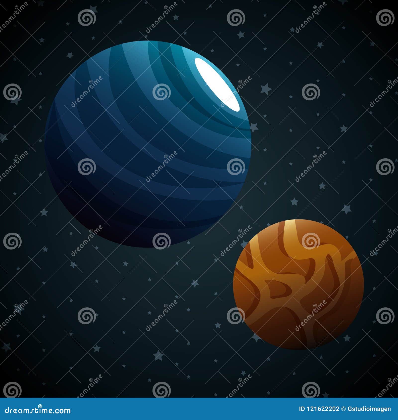 Planets of the Solar System Scene Stock Vector - Illustration of scene ...
