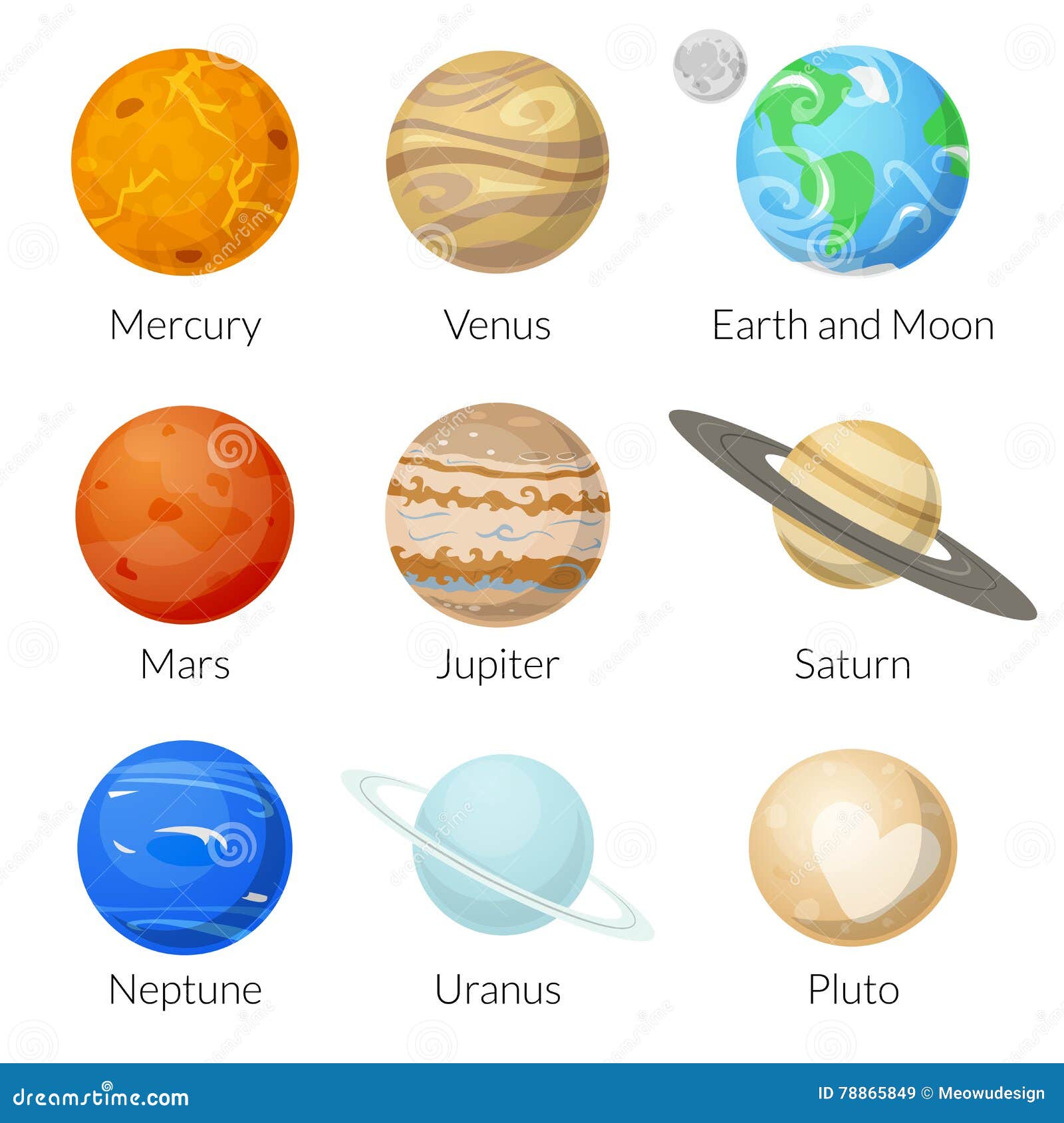 Planets of the Solar System, Vector Illustration Stock Vector ...