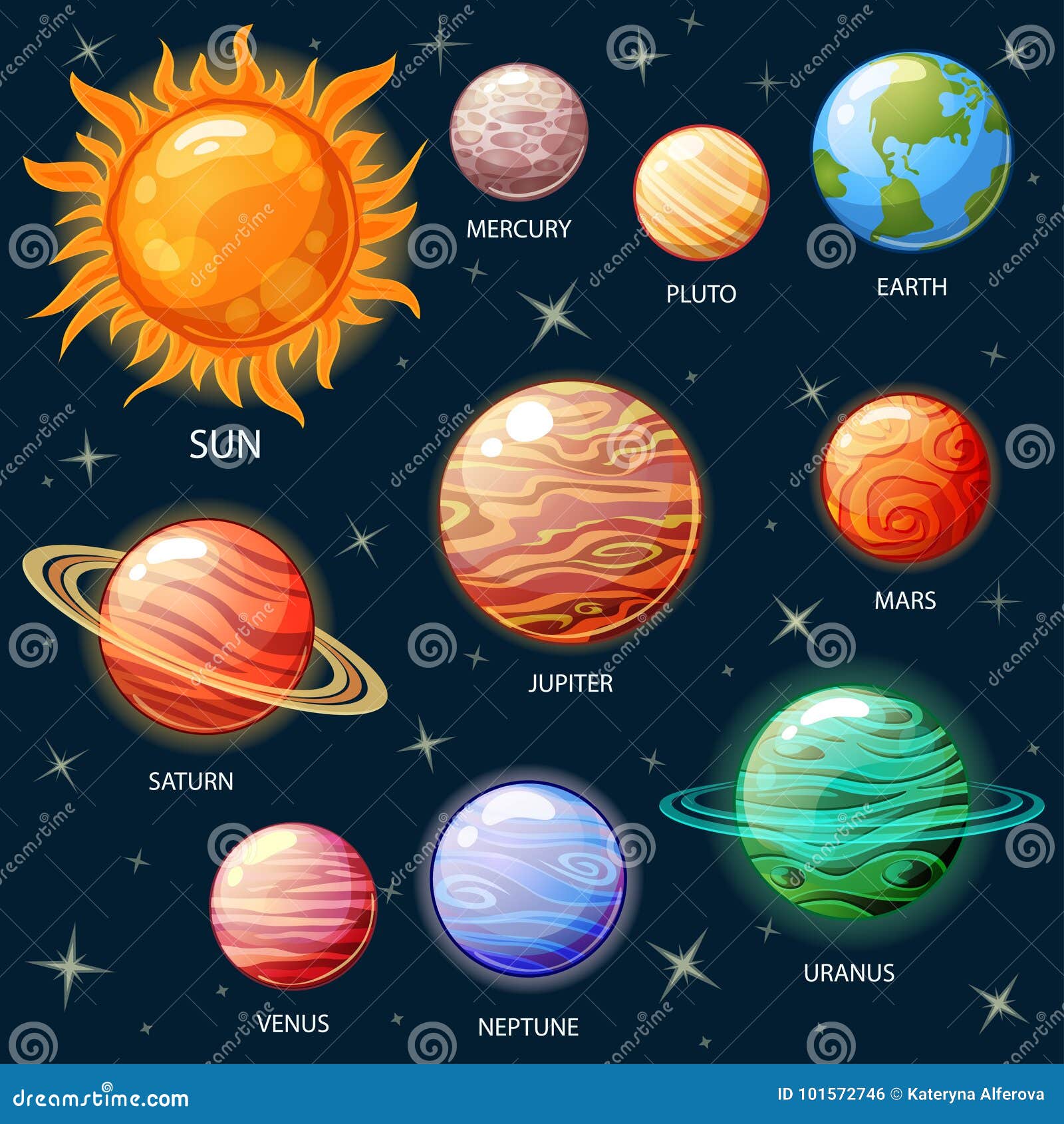 Planets of the Solar System. Stock Vector - Illustration of collection ... Planets of the Solar System. Stock Vector - Illustration of collection ...