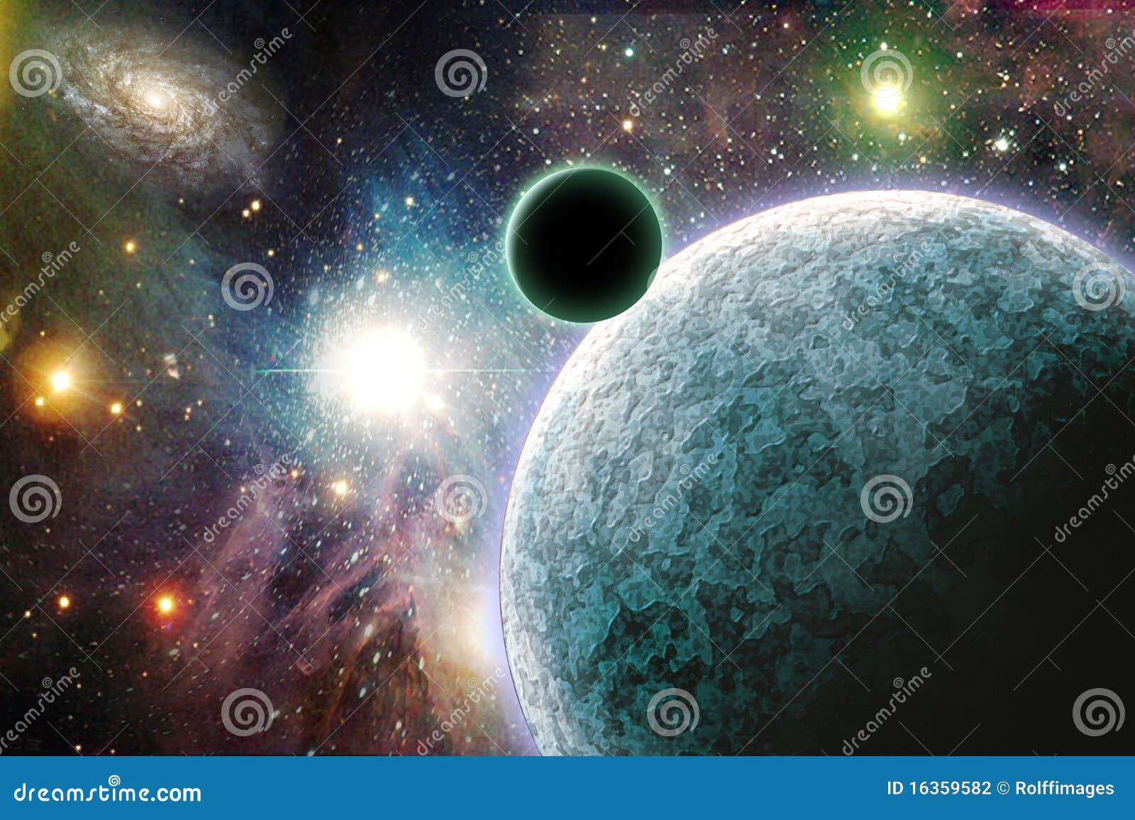 Planets in space stock illustration. Illustration of beautiful - 16359582