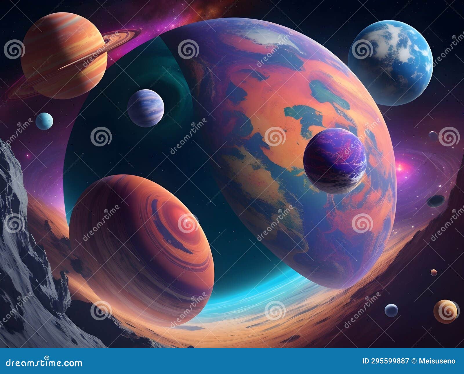 Planets and Space Illustration Stock Illustration - Illustration of ...