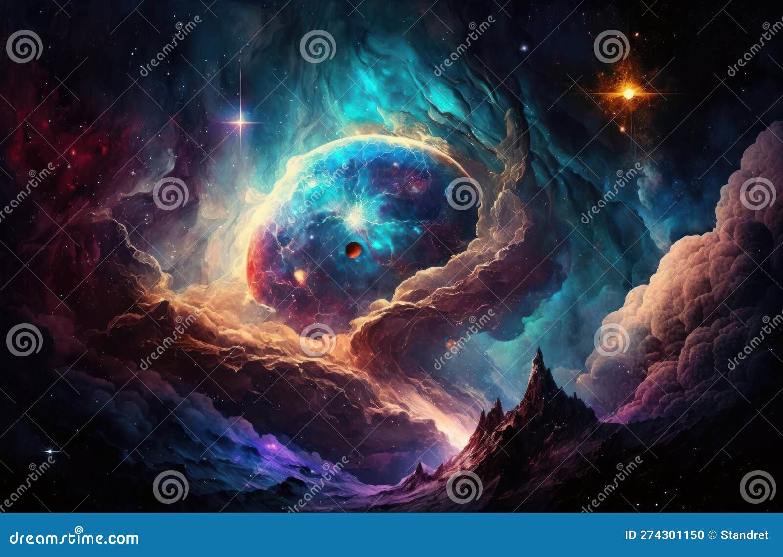 Planets in the Space. Image of Starry Background with Galaxies ...