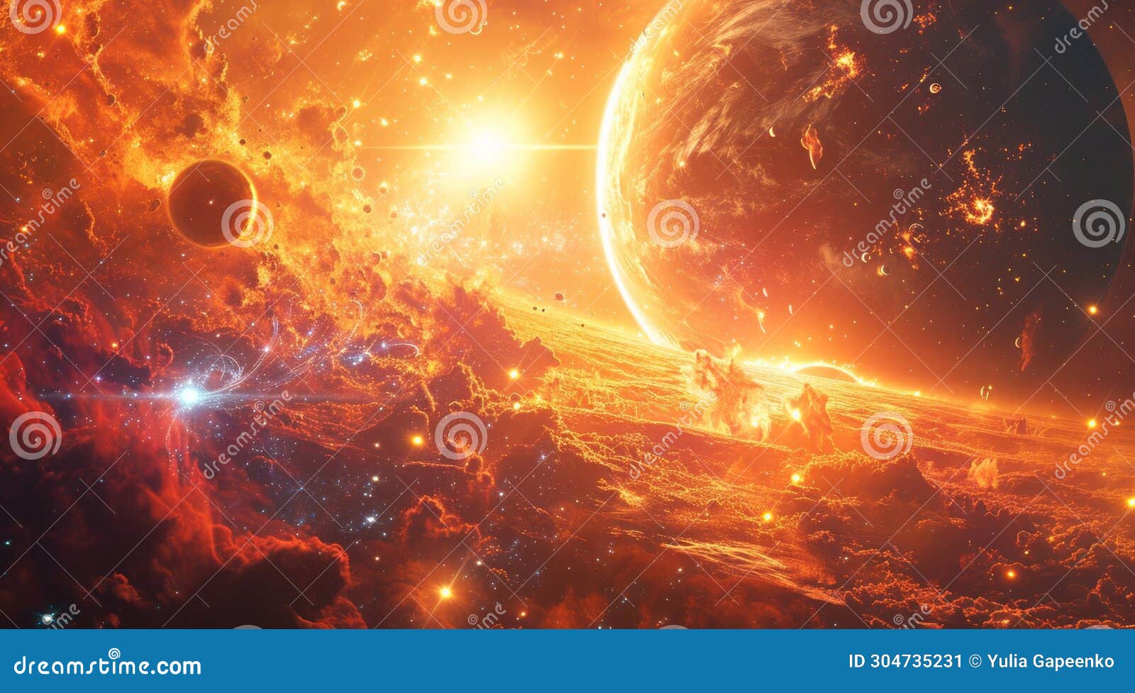 The Planets of the Star Landscape Stock Image - Image of nebula ...